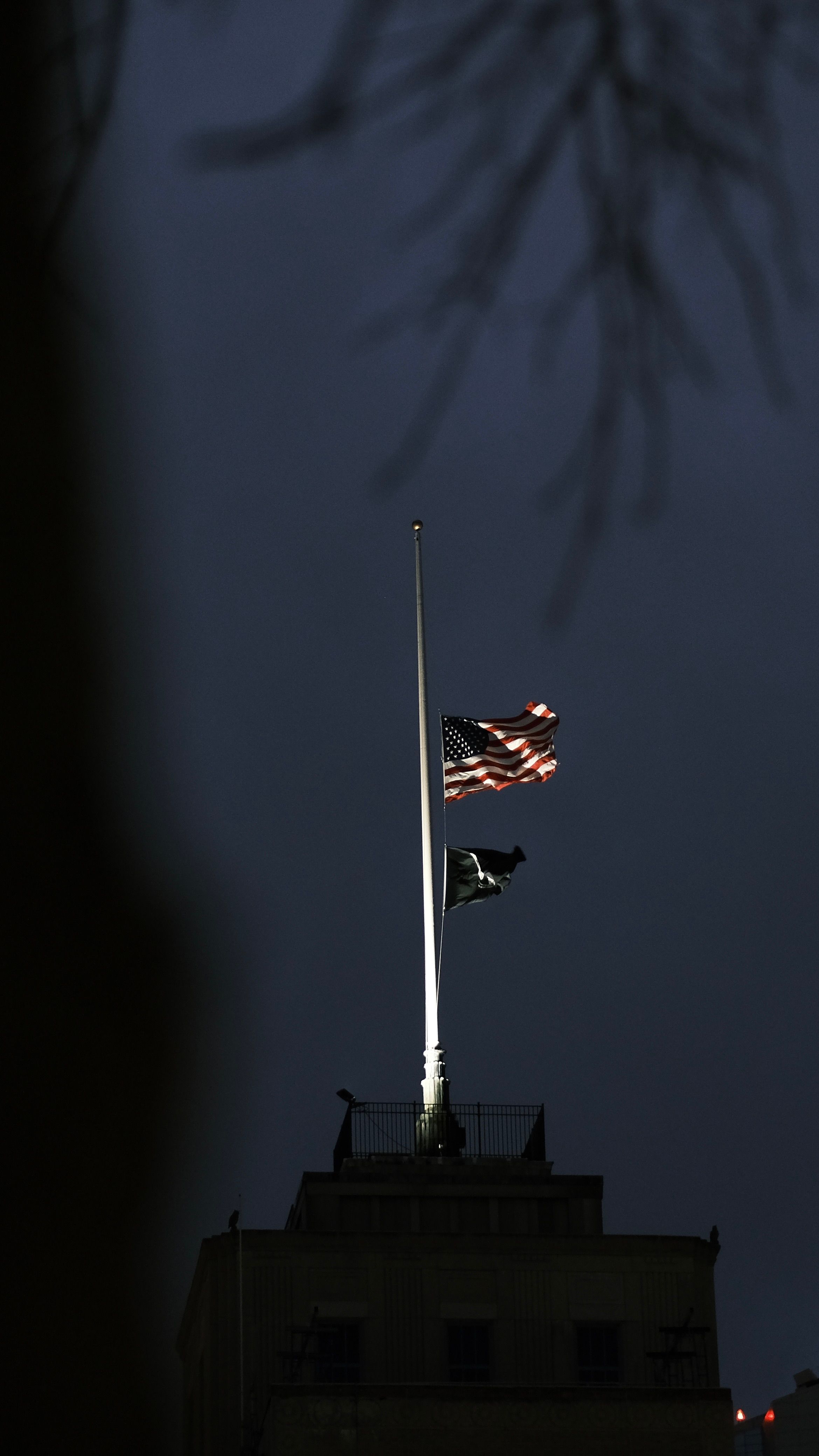 A Flagpole at Night · Free Stock Photo