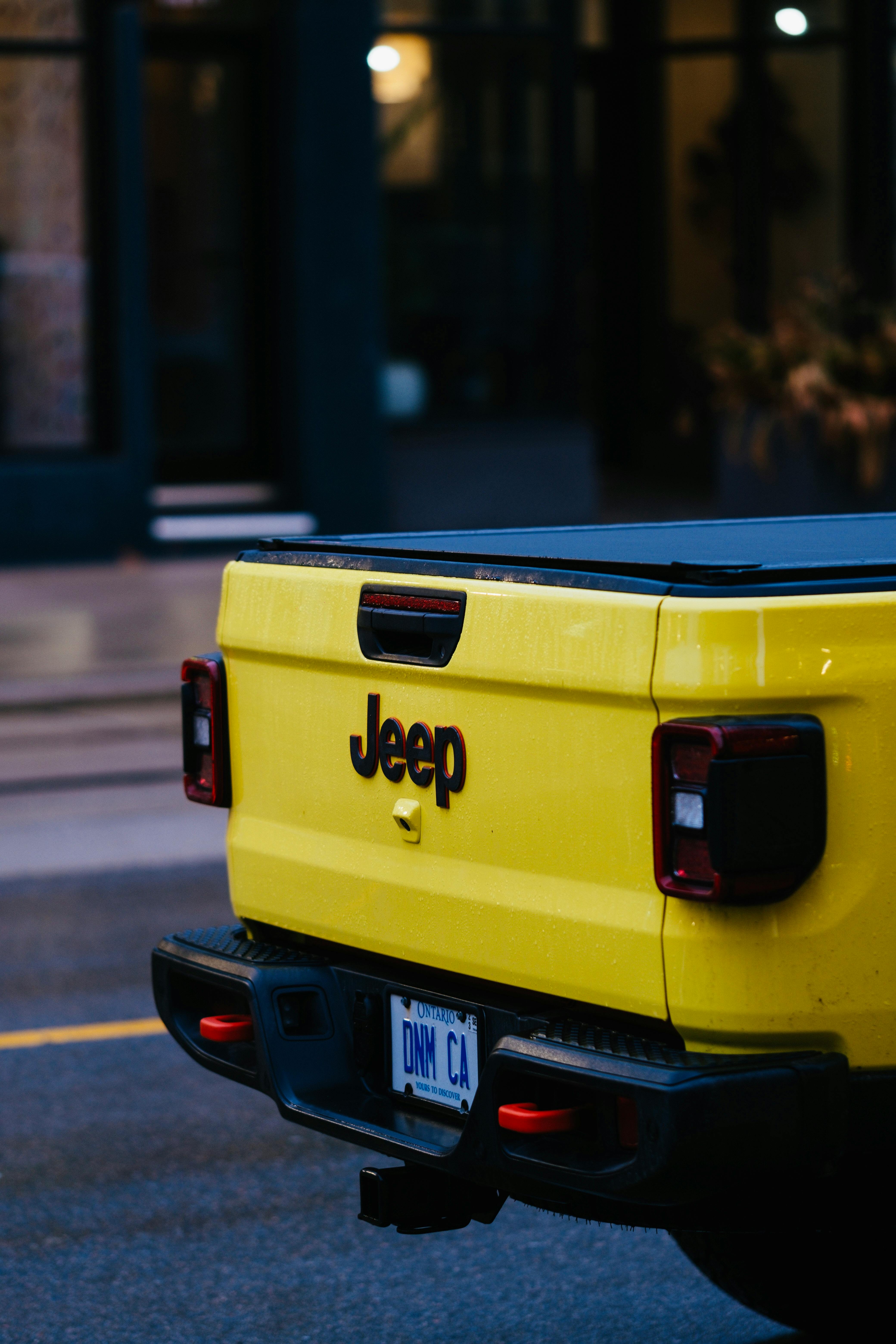 Back of Yellow Jeep Wrangler · Free Stock Photo