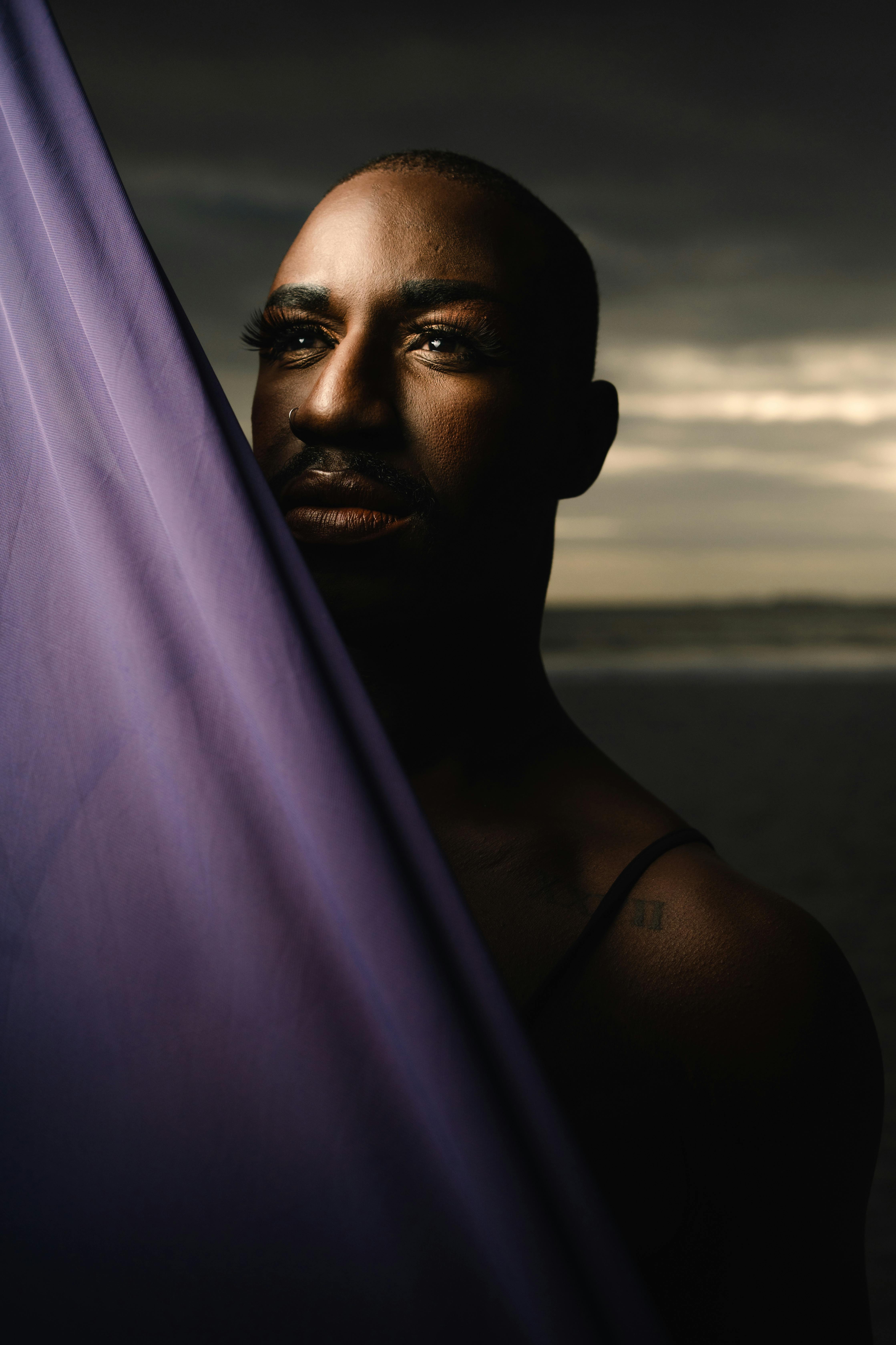 Man Face behind Fabric · Free Stock Photo