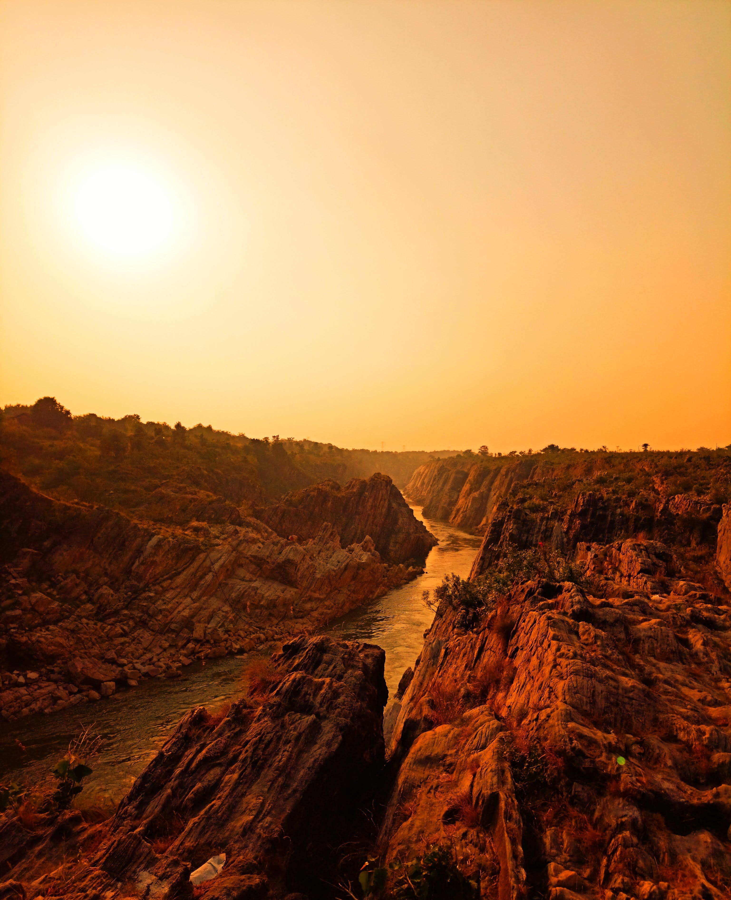 Overcast over Canyon with Lake · Free Stock Photo