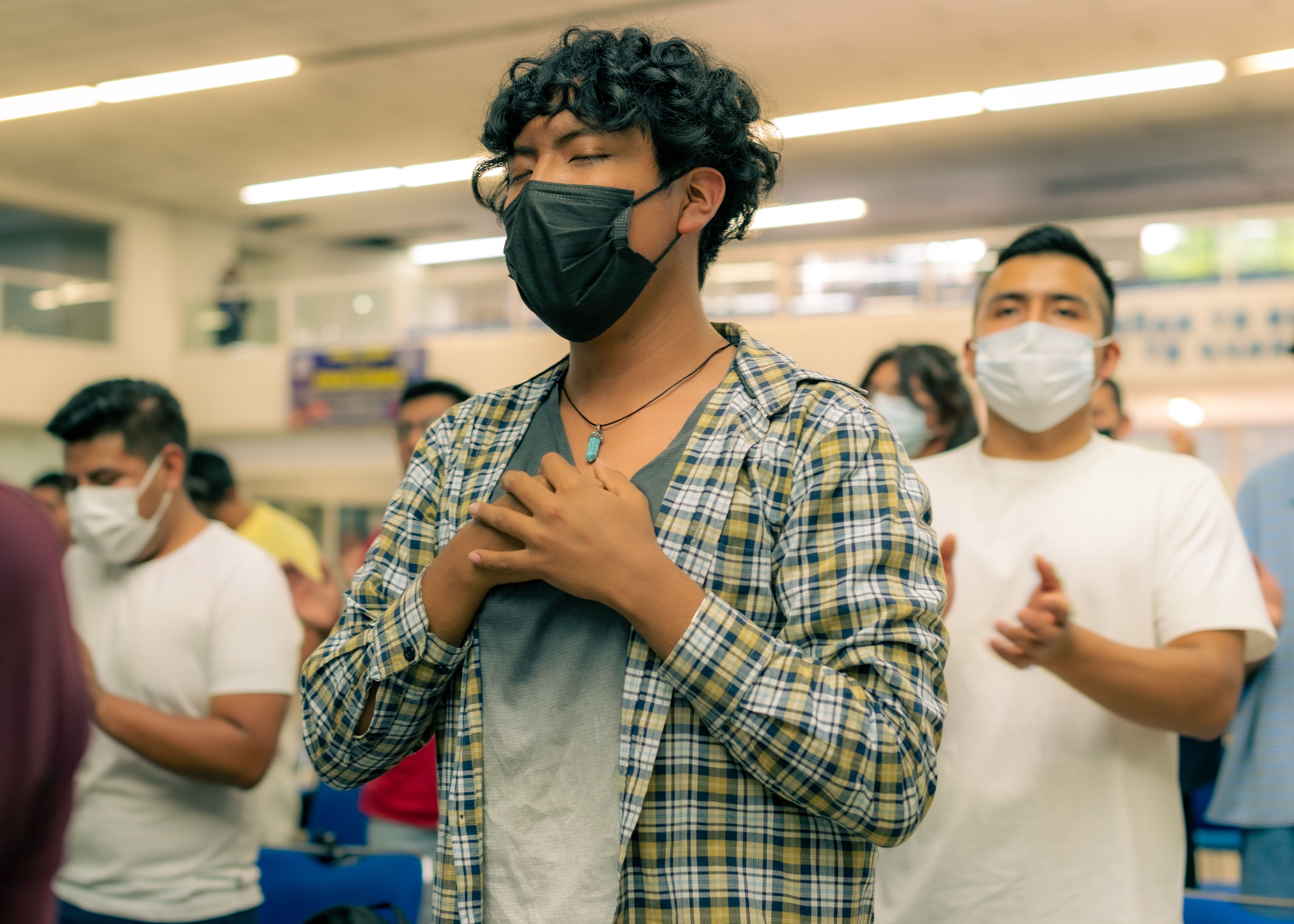 Group of People in Face Masks · Free Stock Photo