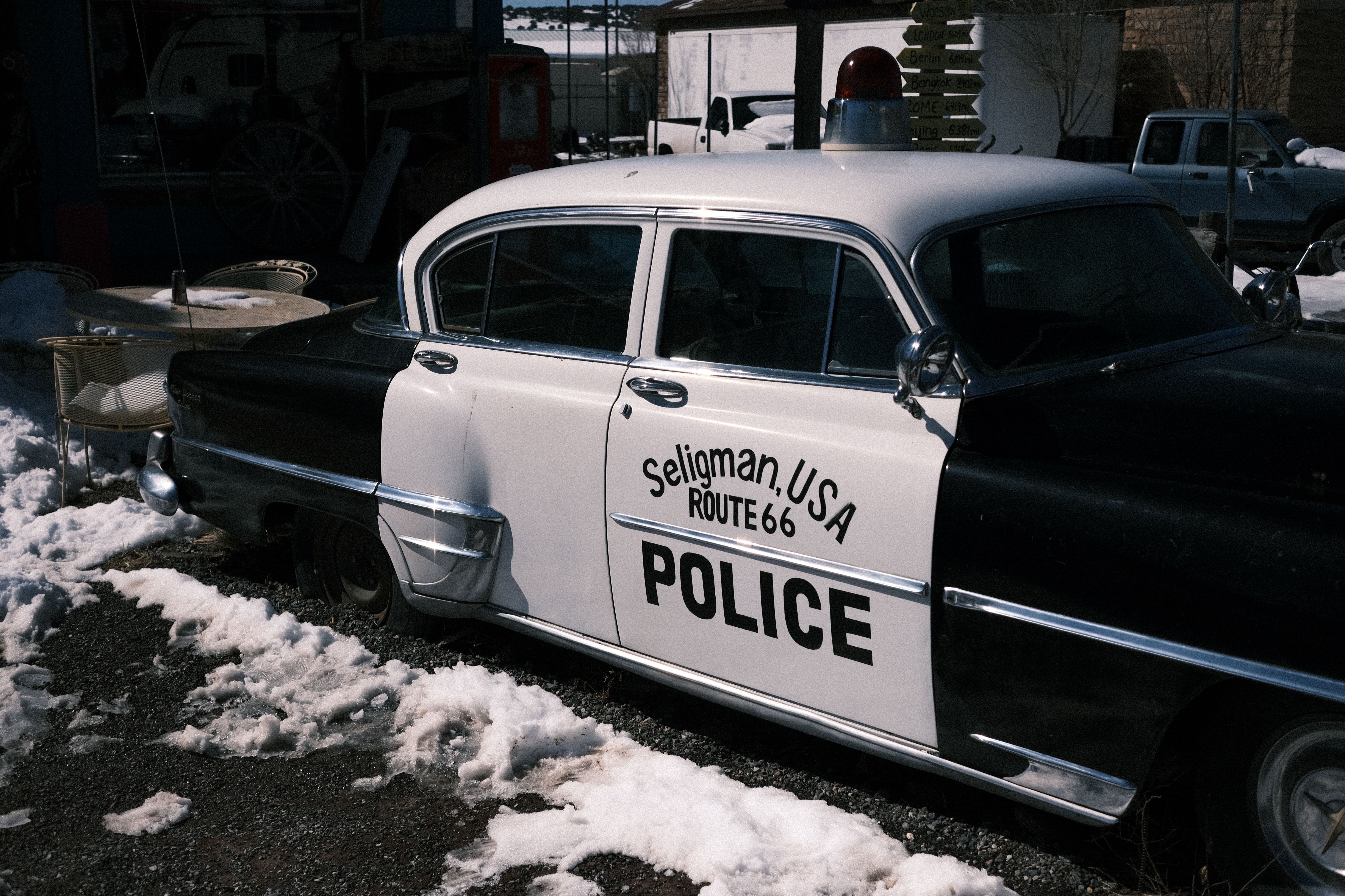 Vintage Police Car on Route 66 in USA · Free Stock Photo