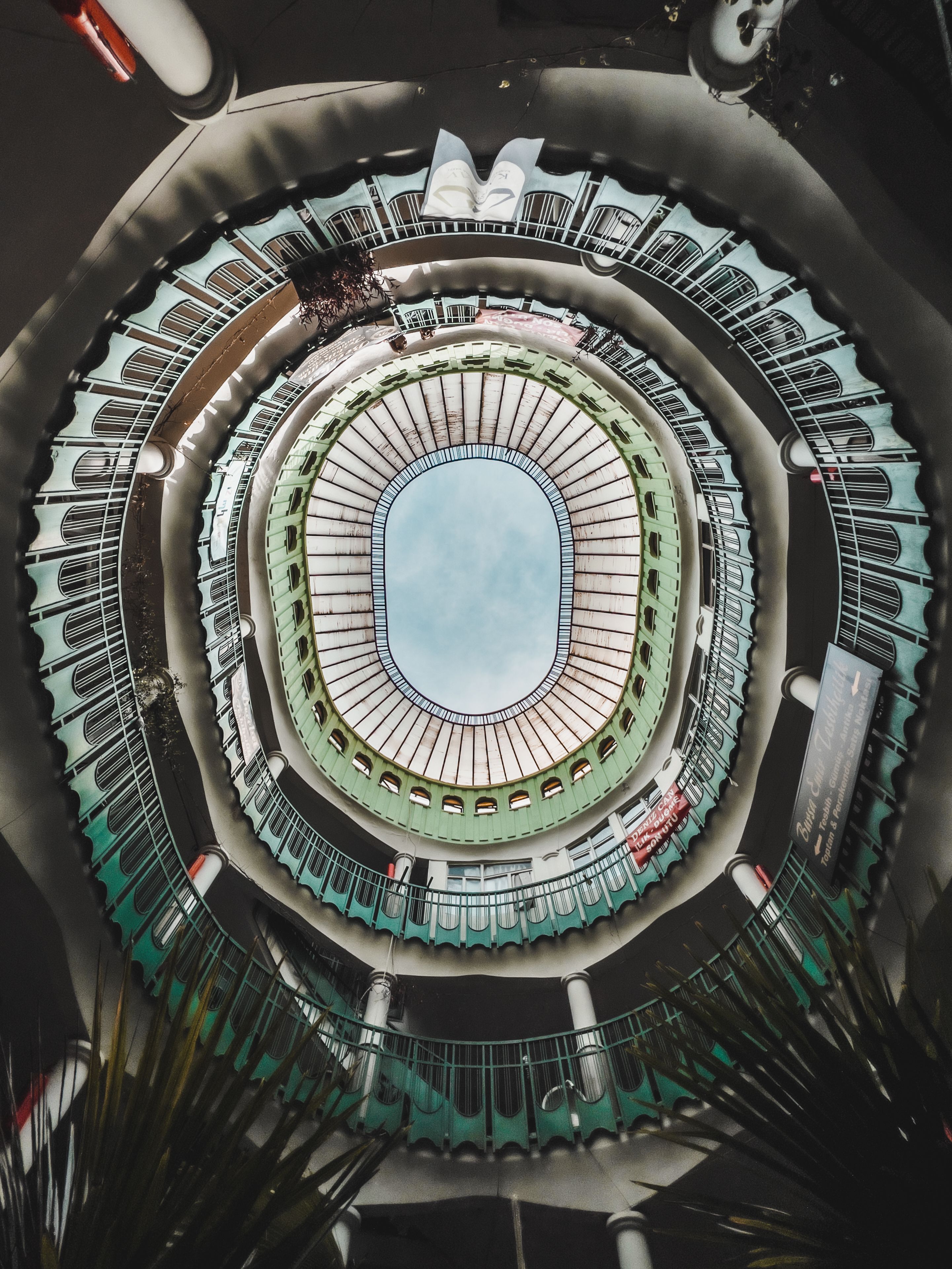 A Round Building Photographed from a Courtyard · Free Stock Photo