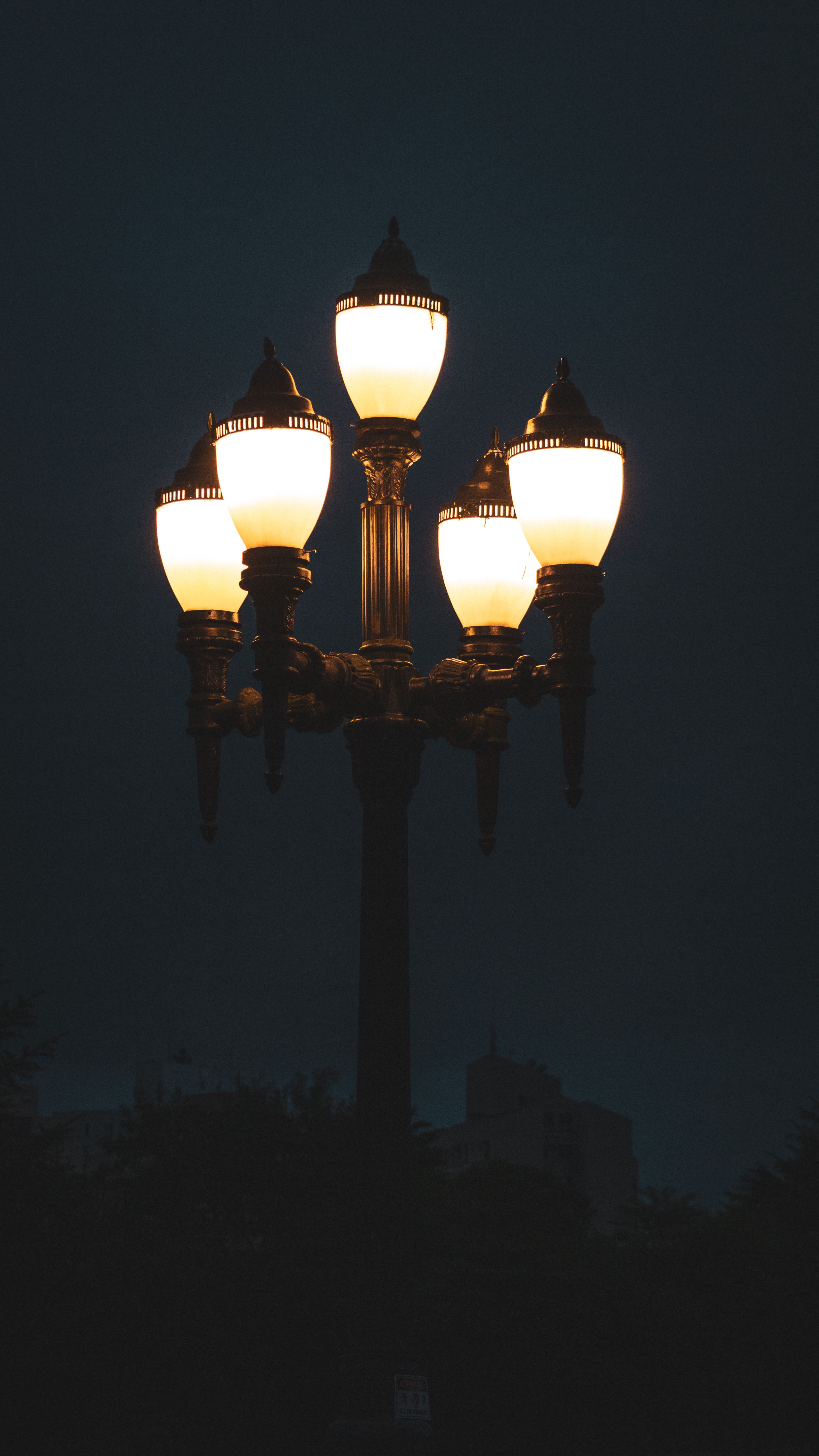 Black 3-light Post Lamp Under Blue Sky · Free Stock Photo