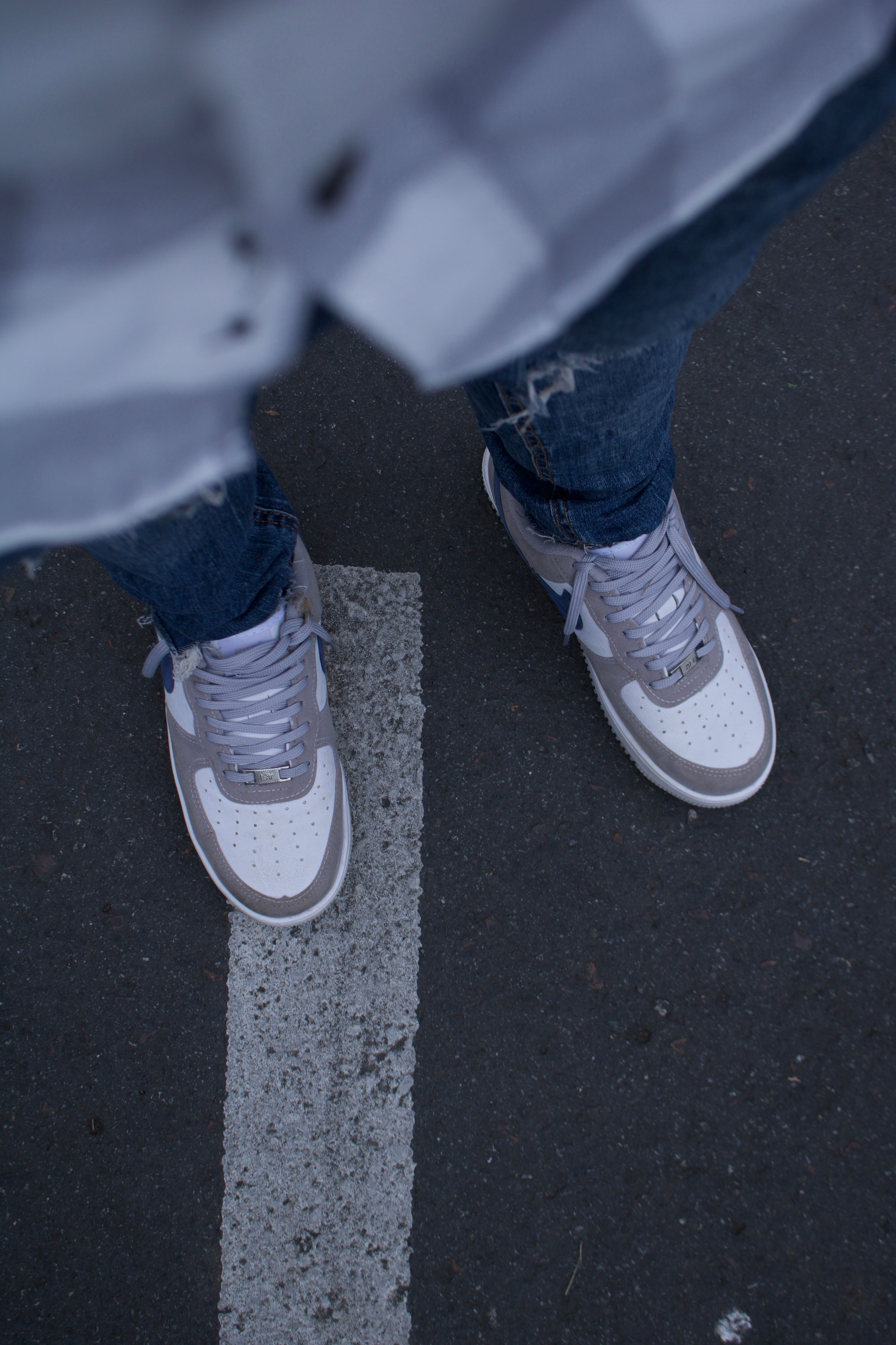 Picture of a Person Standing on the Street from a First Person ...