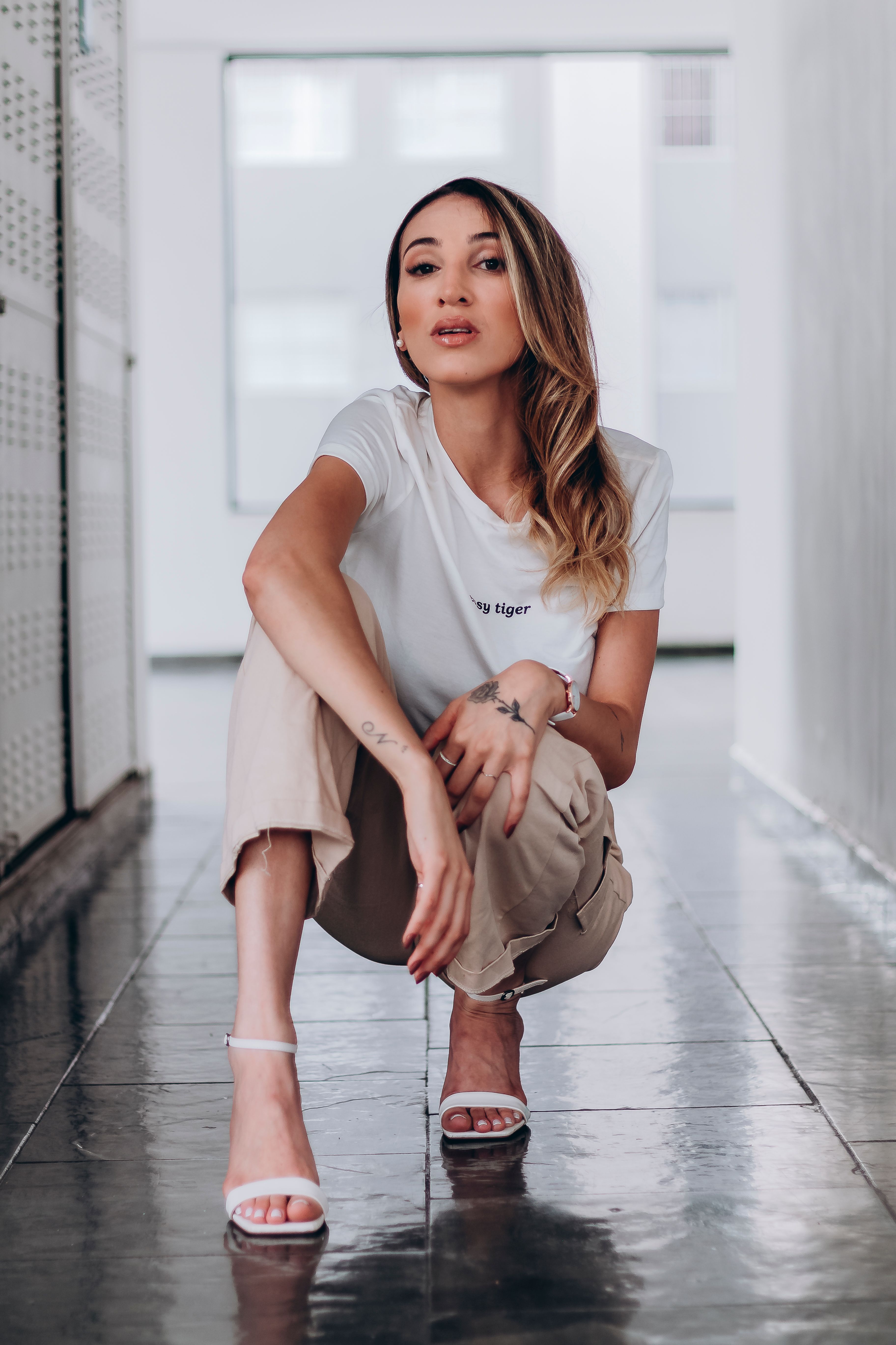 Woman Crouching Down