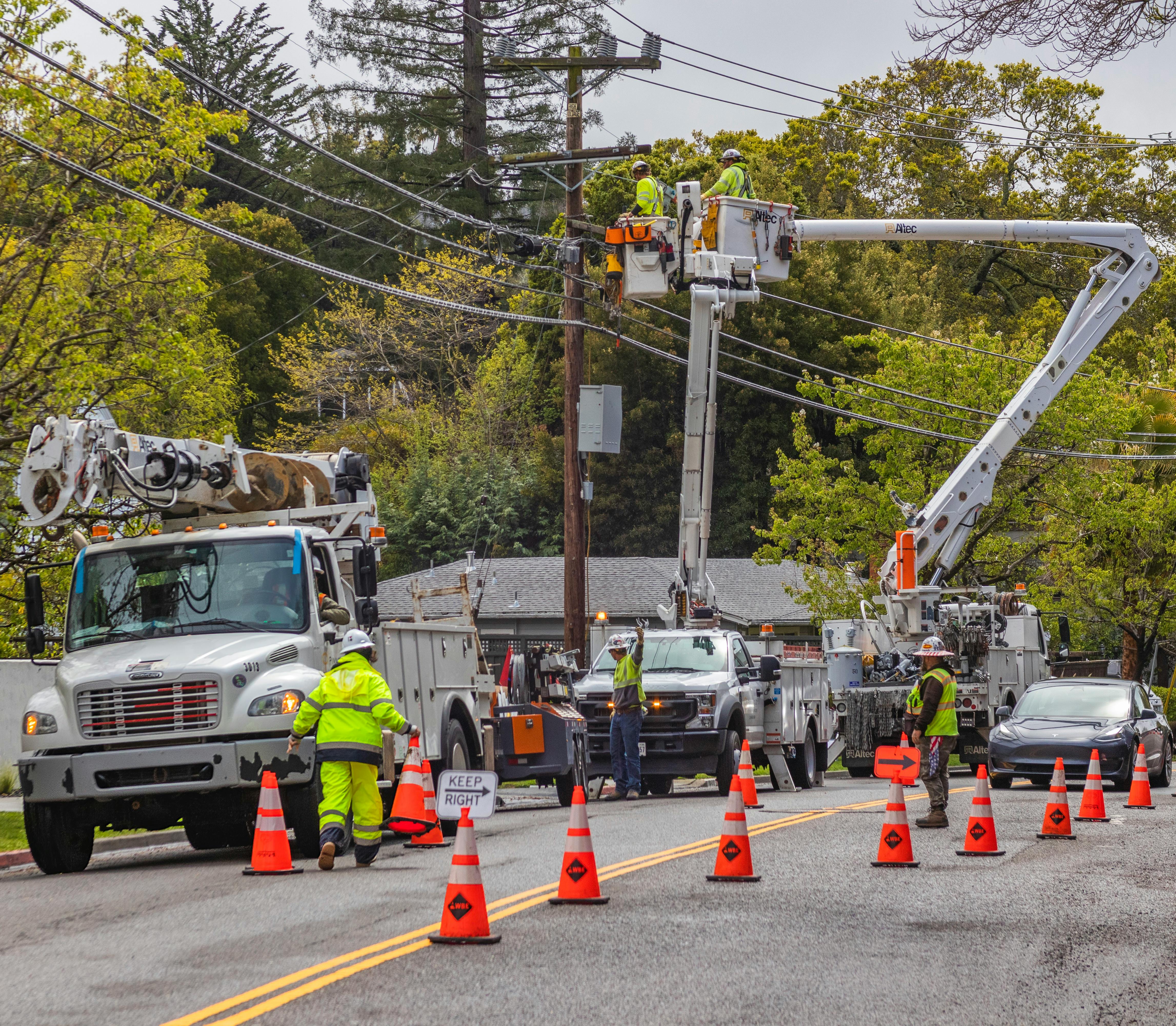 Road Works near Utility Pole · Free Stock Photo