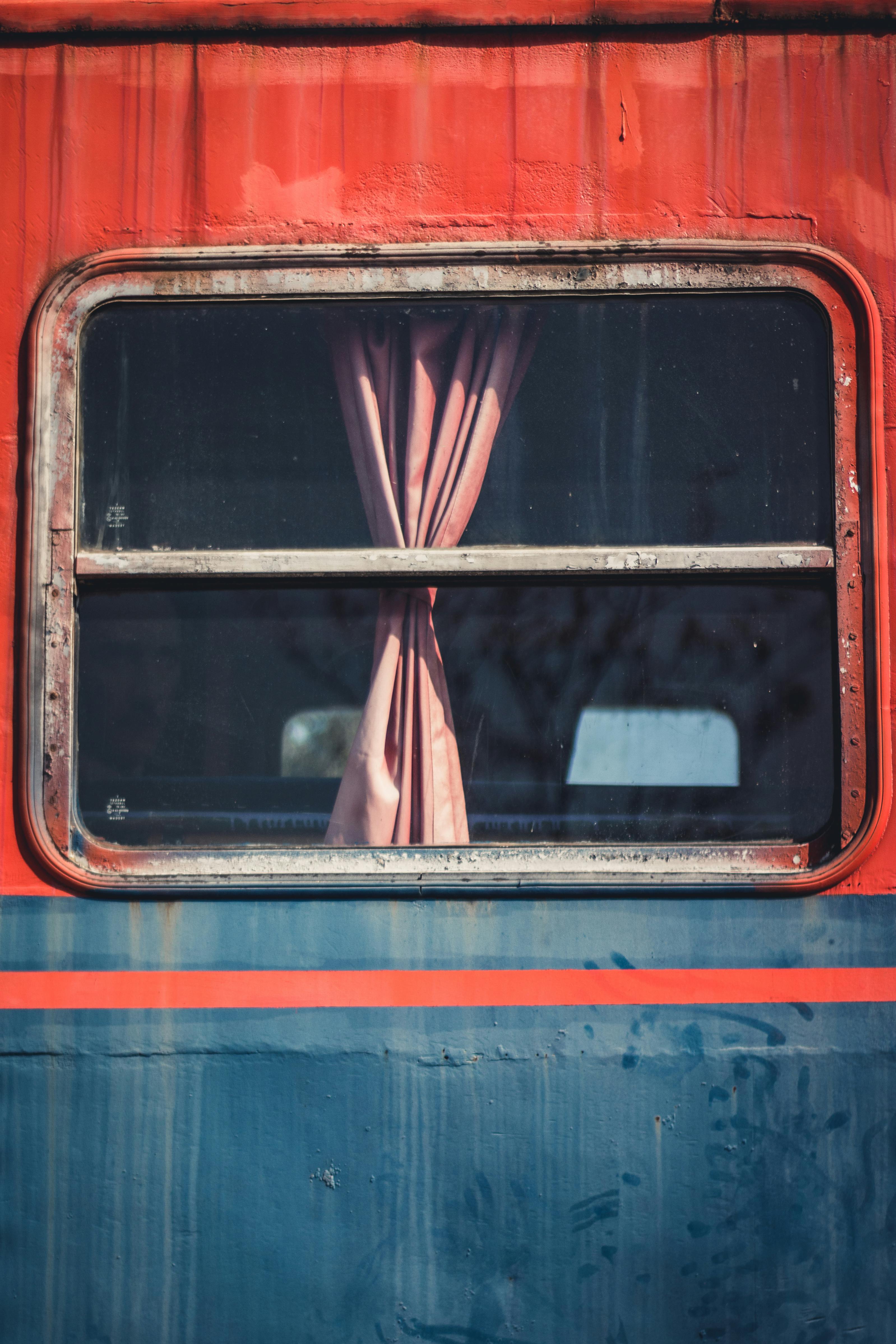 Train Window with Curtain · Free Stock Photo
