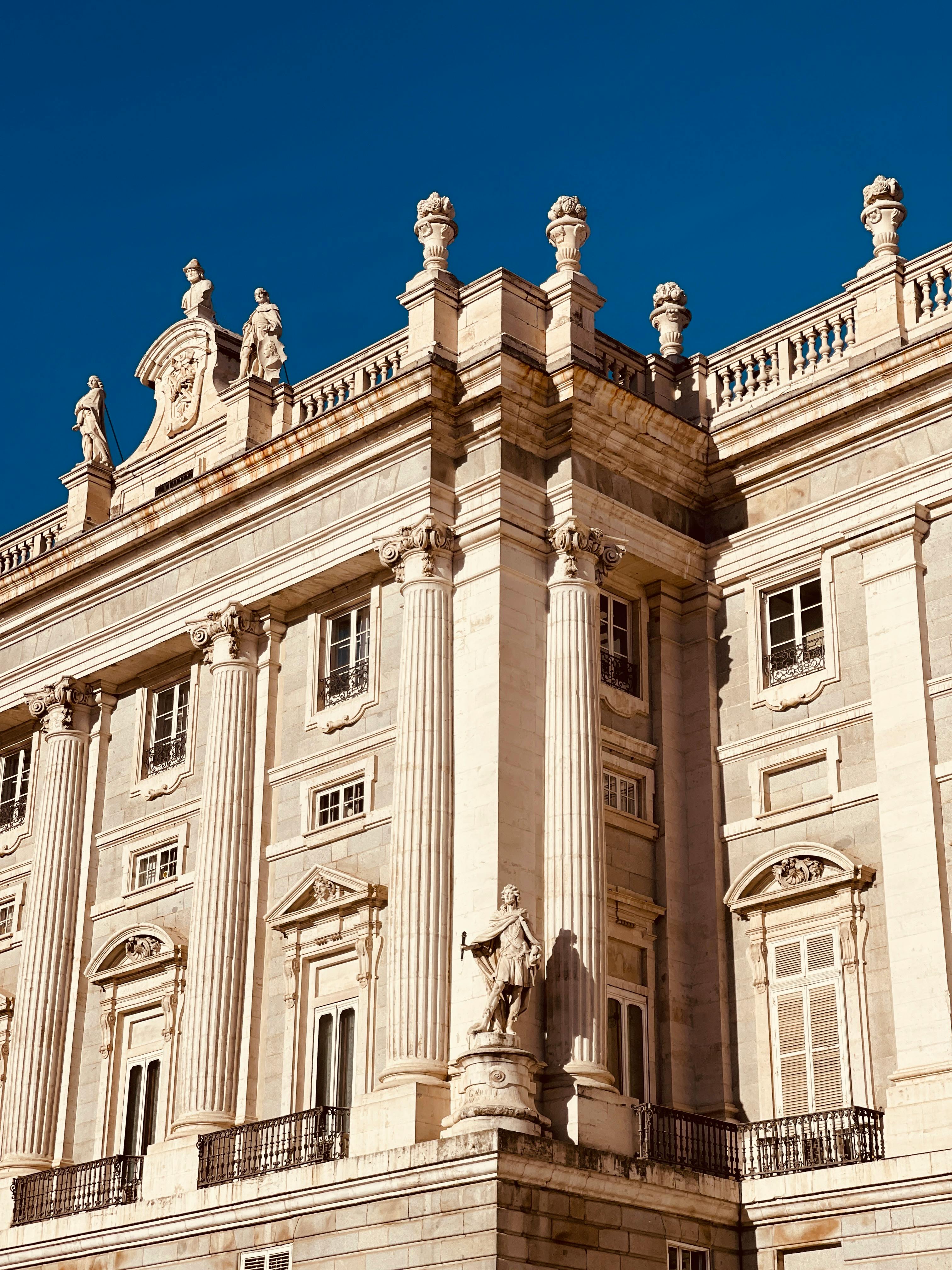 Neoclassical Facade of Royal Palace in Madrid · Free Stock Photo