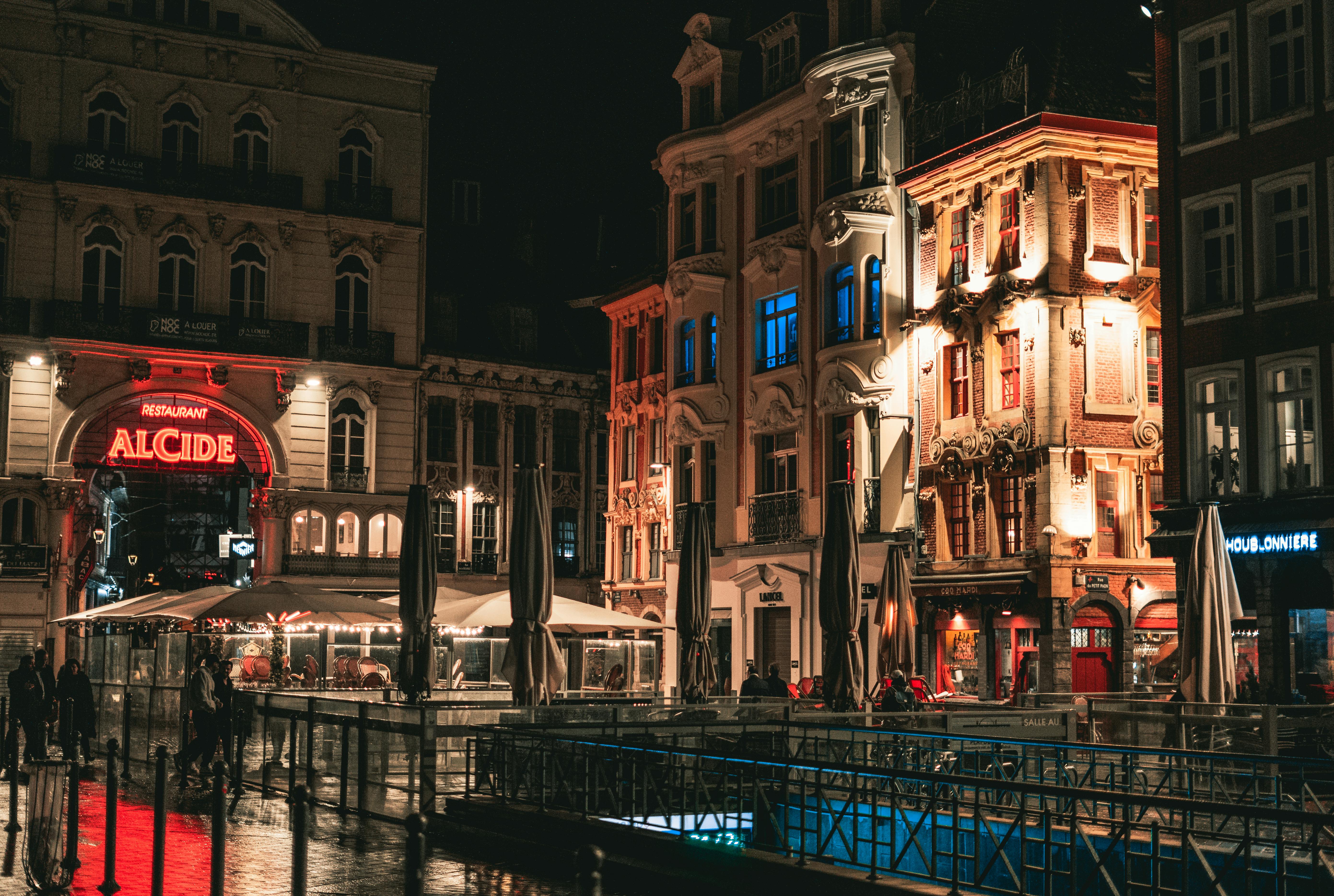 Illuminated Cityscape of Lille · Free Stock Photo