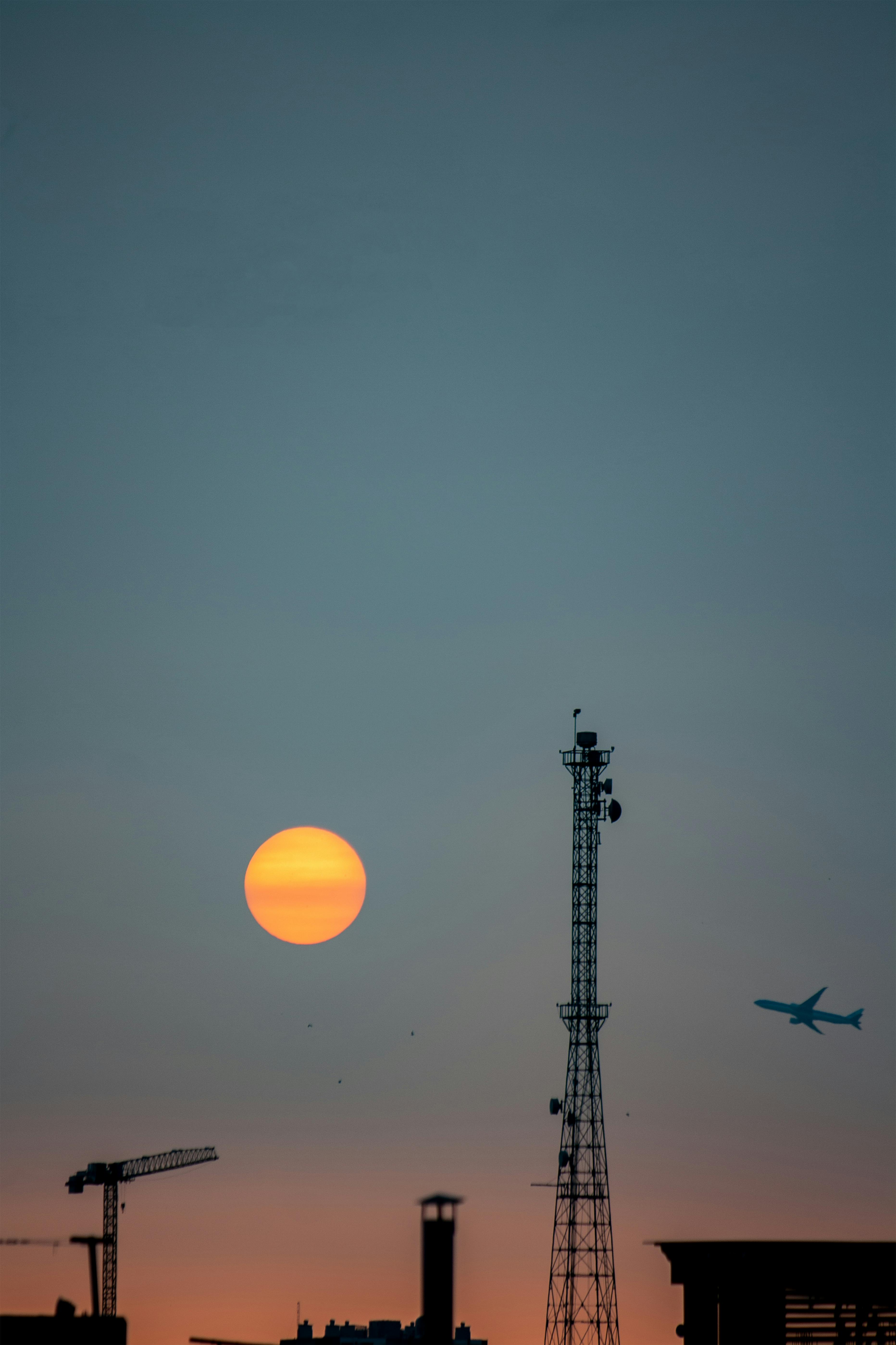Full Moon During Sunset · Free Stock Photo