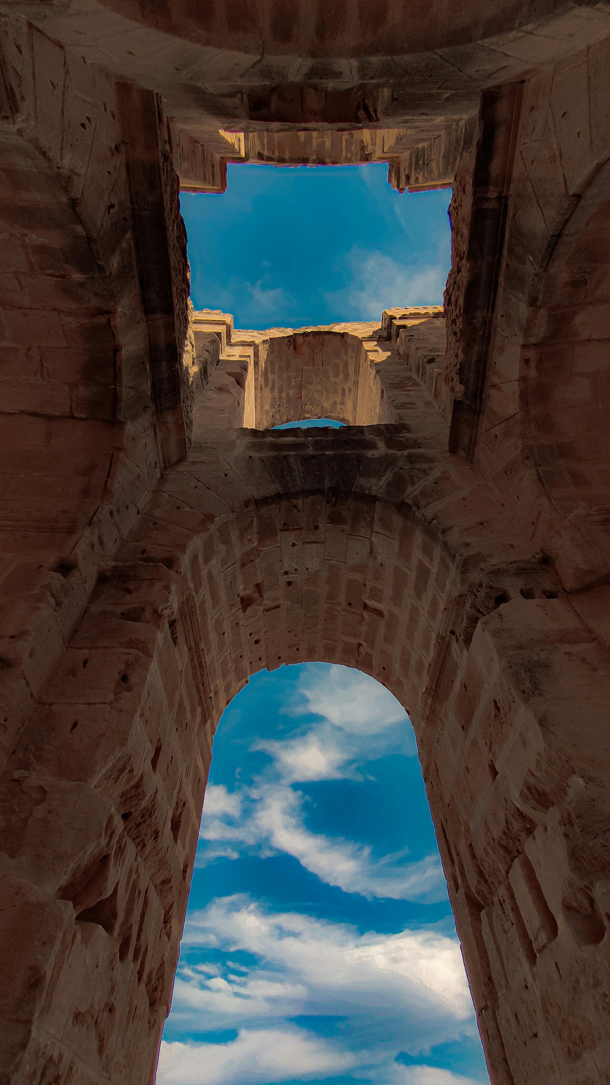 Blue Sky Seen from Sandstone Ruins · Free Stock Photo