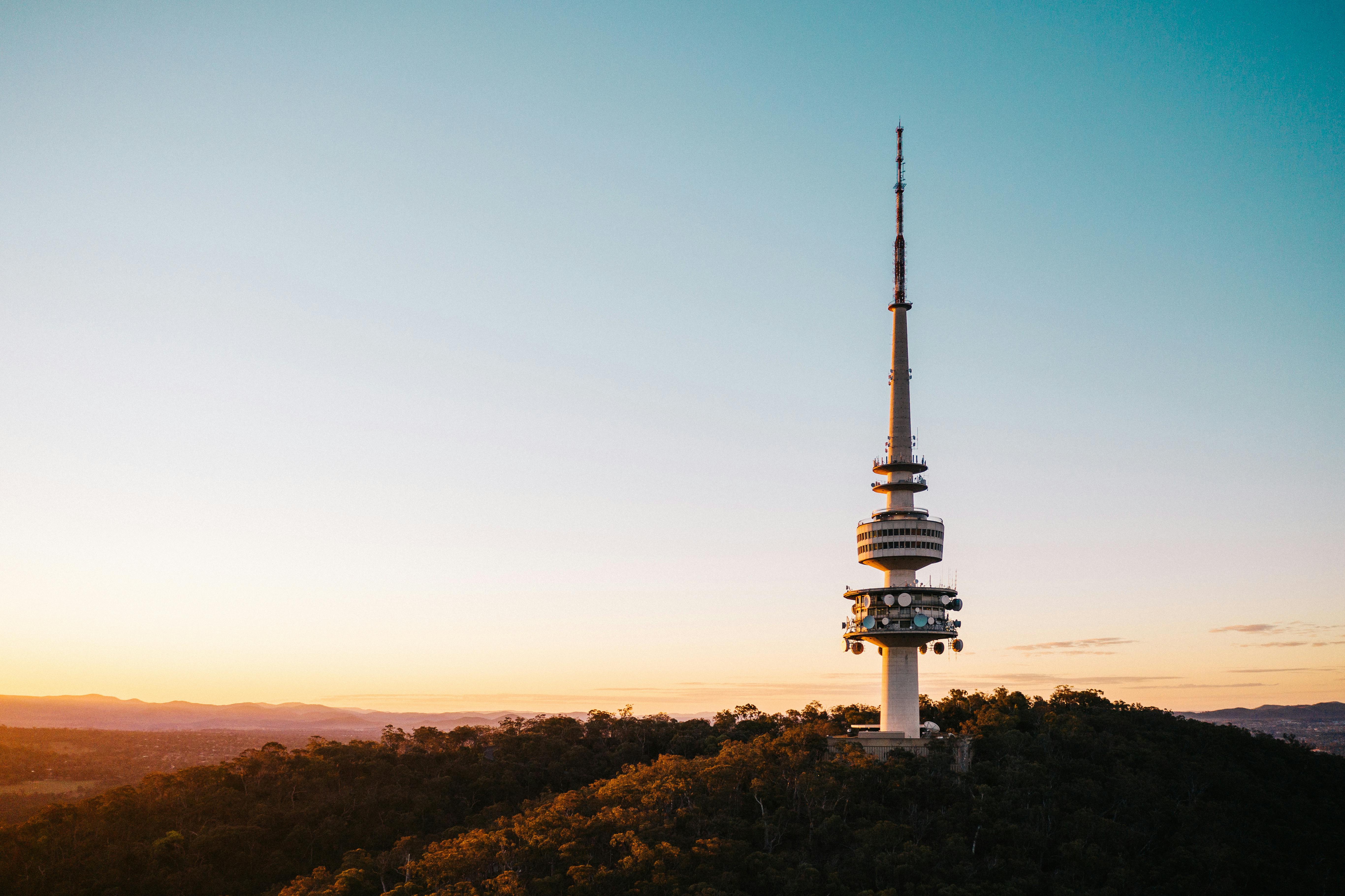 Telstra Tower on the Summit of Black Mountain, Canberra, Australia ...