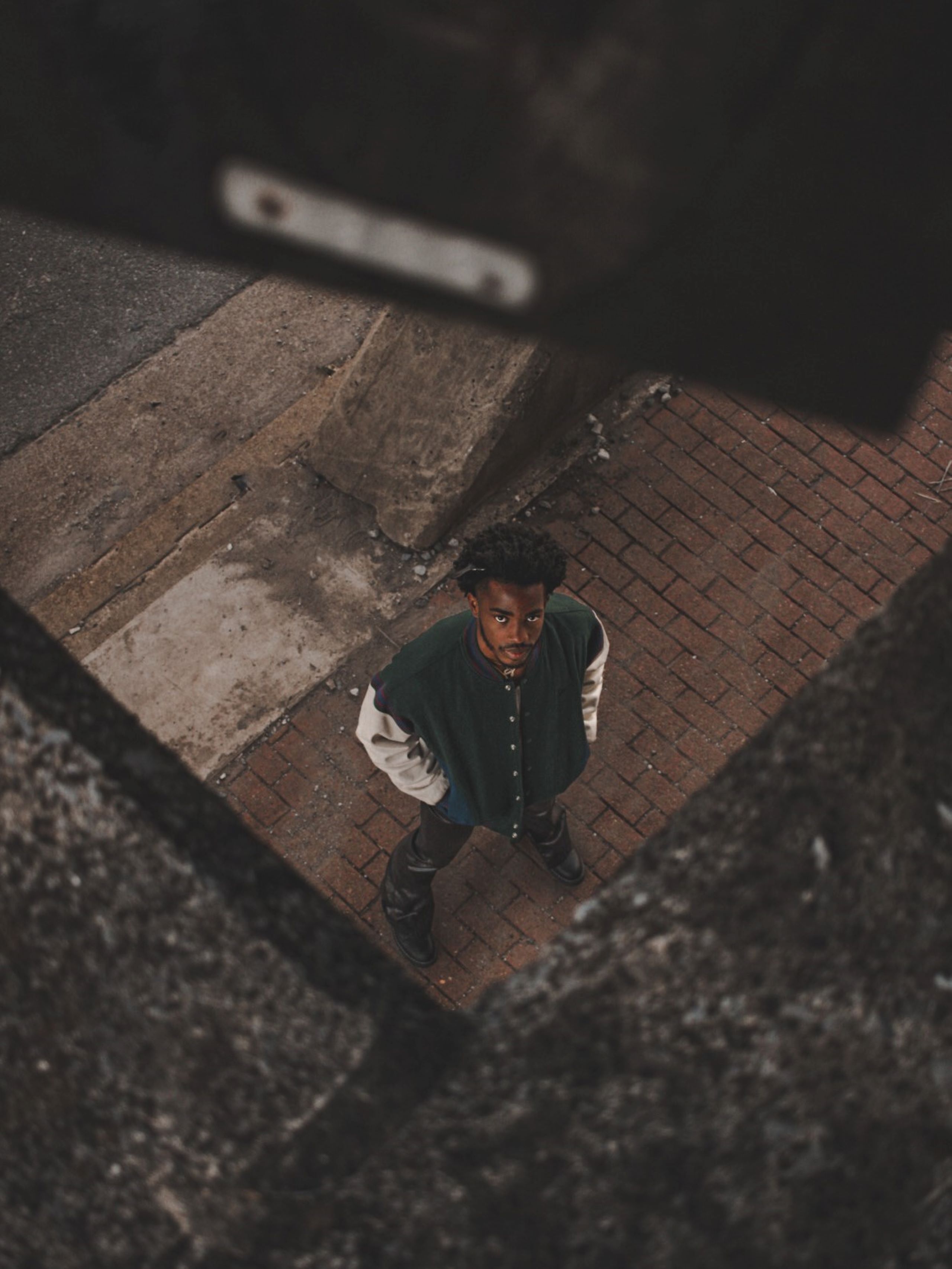 High Angle View from a Loft, of a Man Standing · Free Stock Photo