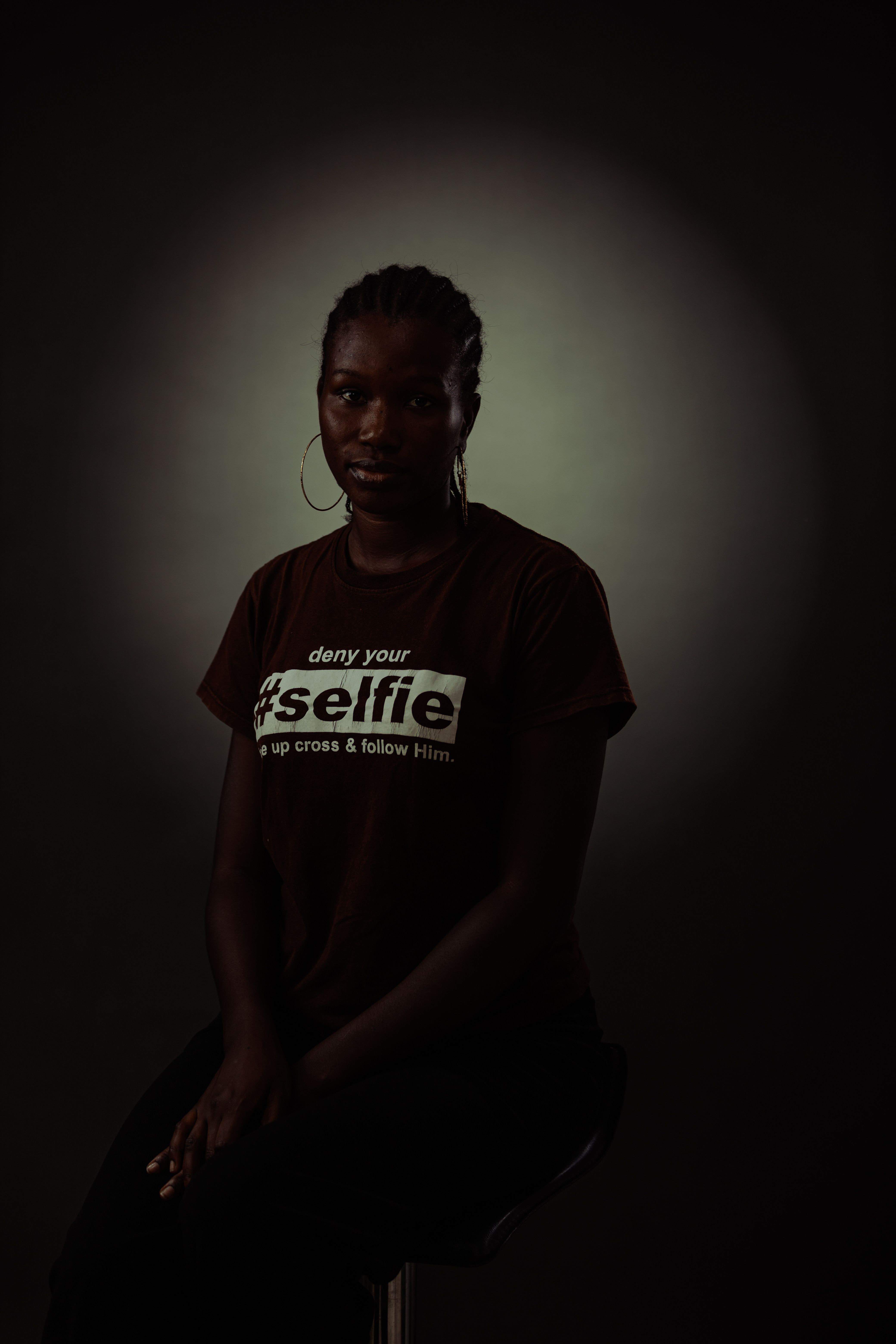 Portrait of Woman in Tshirt with Print · Free Stock Photo