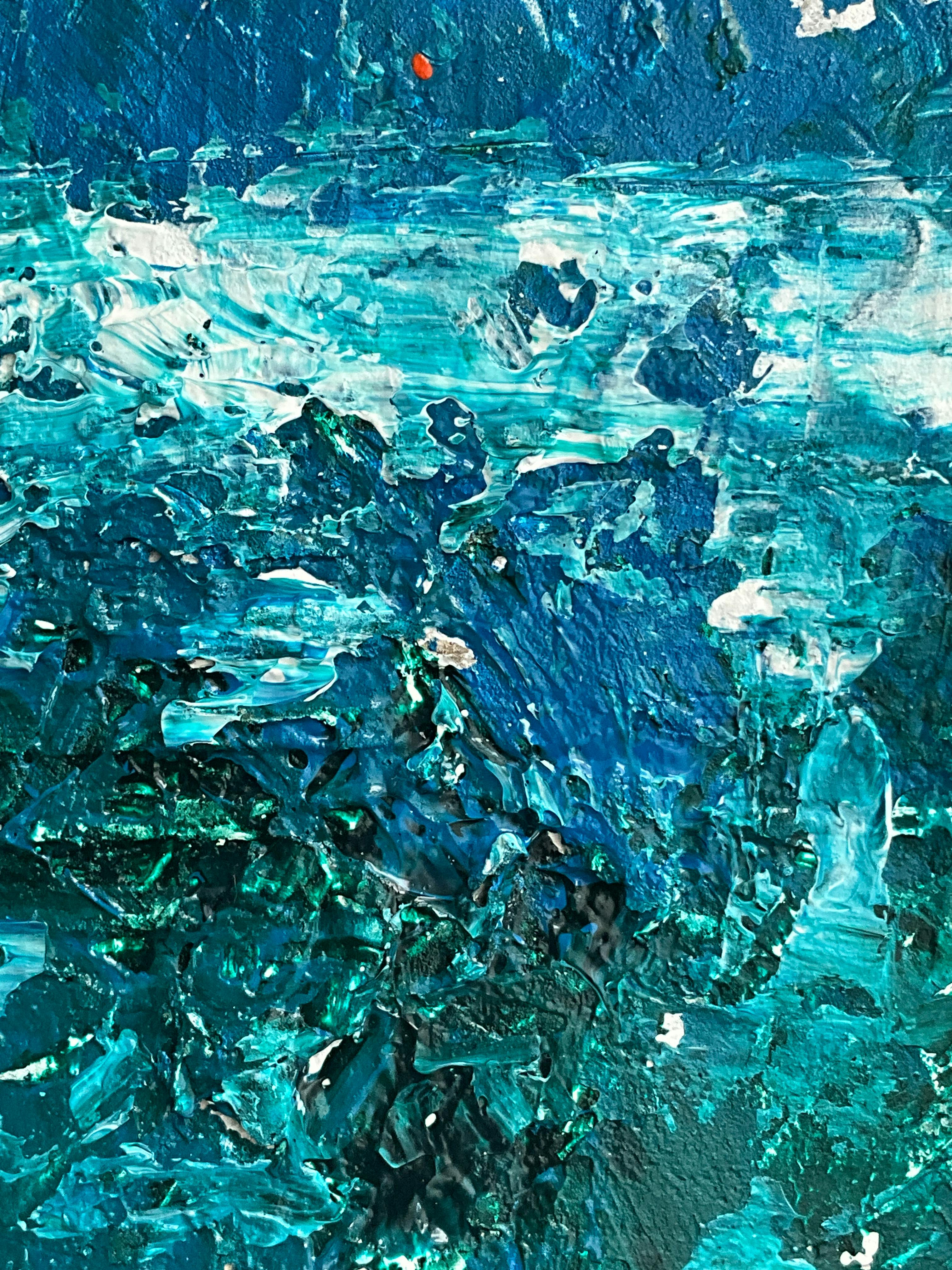 Surface Covered in Blue Abstract Paint Smears · Free Stock Photo