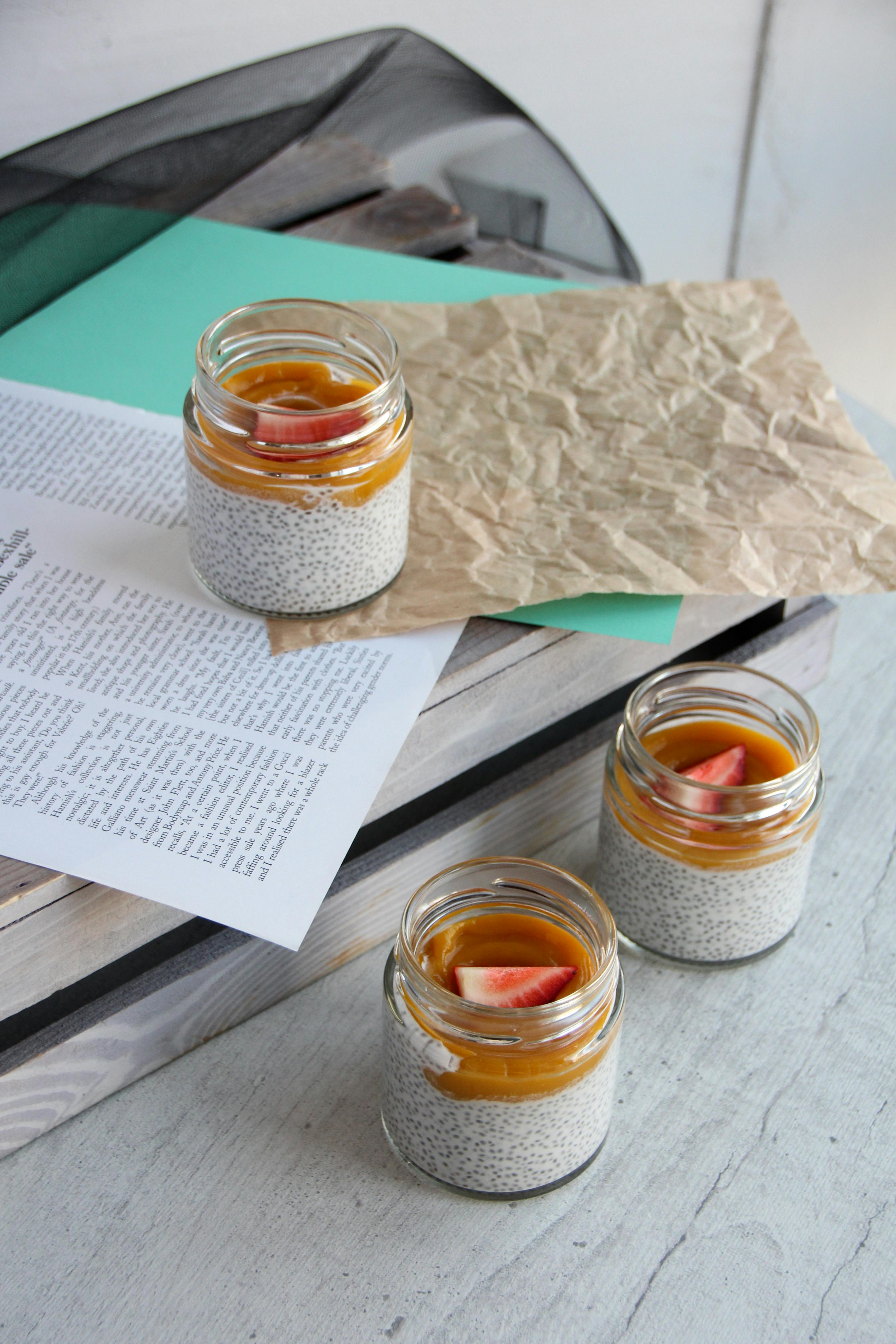 Jars of Ready-to-Eat Chia Puddings · Free Stock Photo