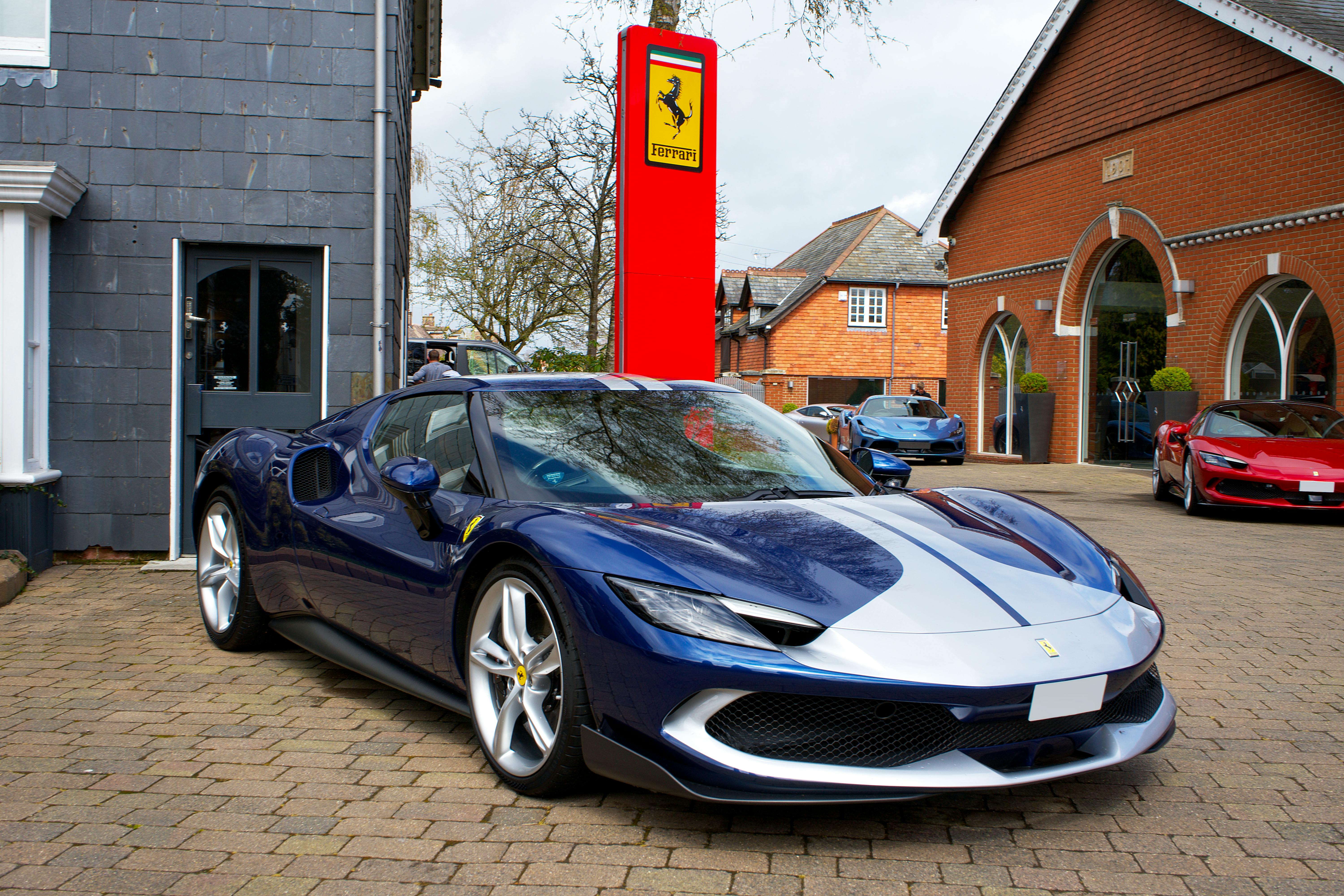 Blue Ferrari 296 GTB · Free Stock Photo