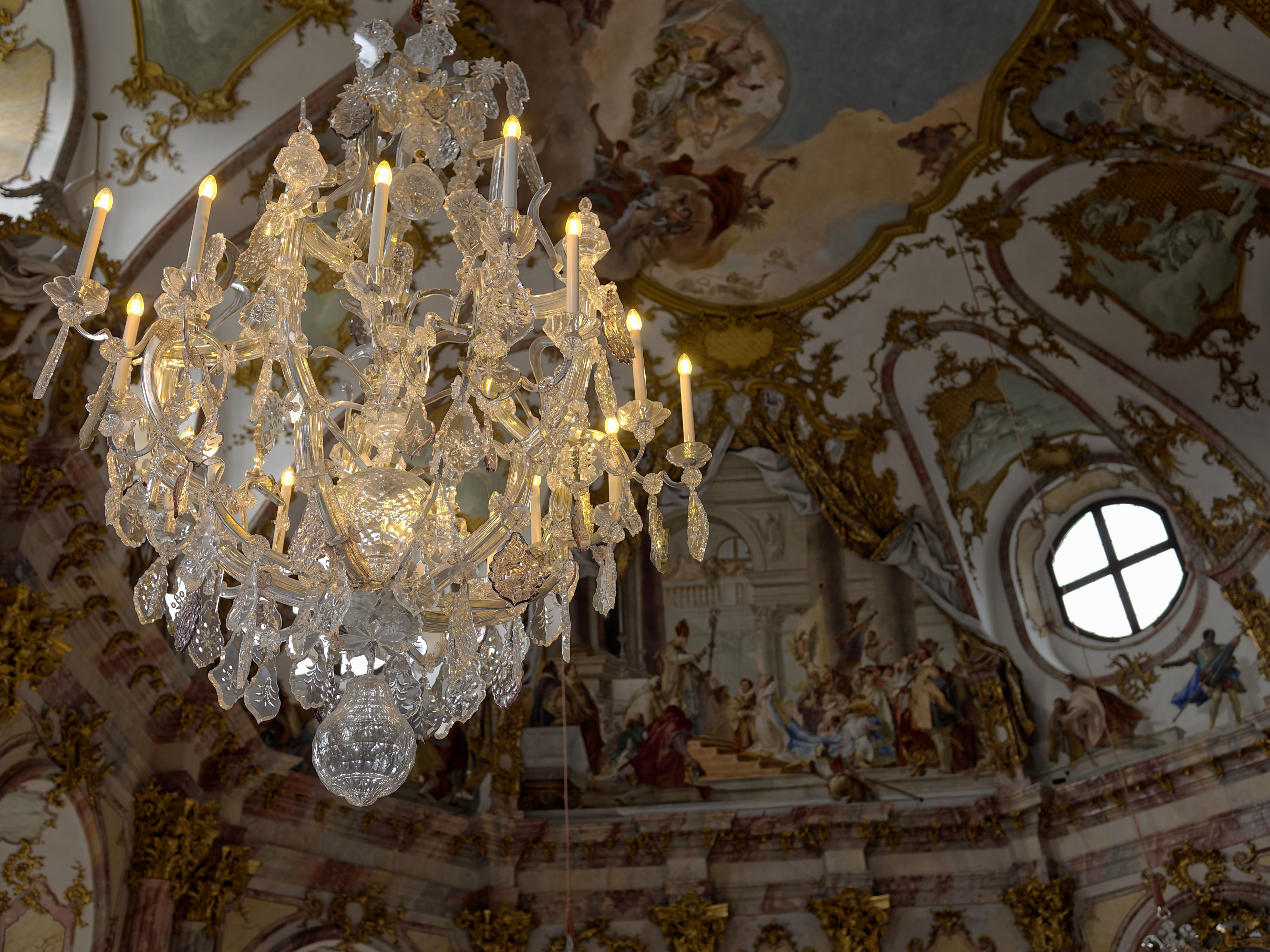 A Chandelier and the Dome inside Residence Wurzburg in Germany · Free ...