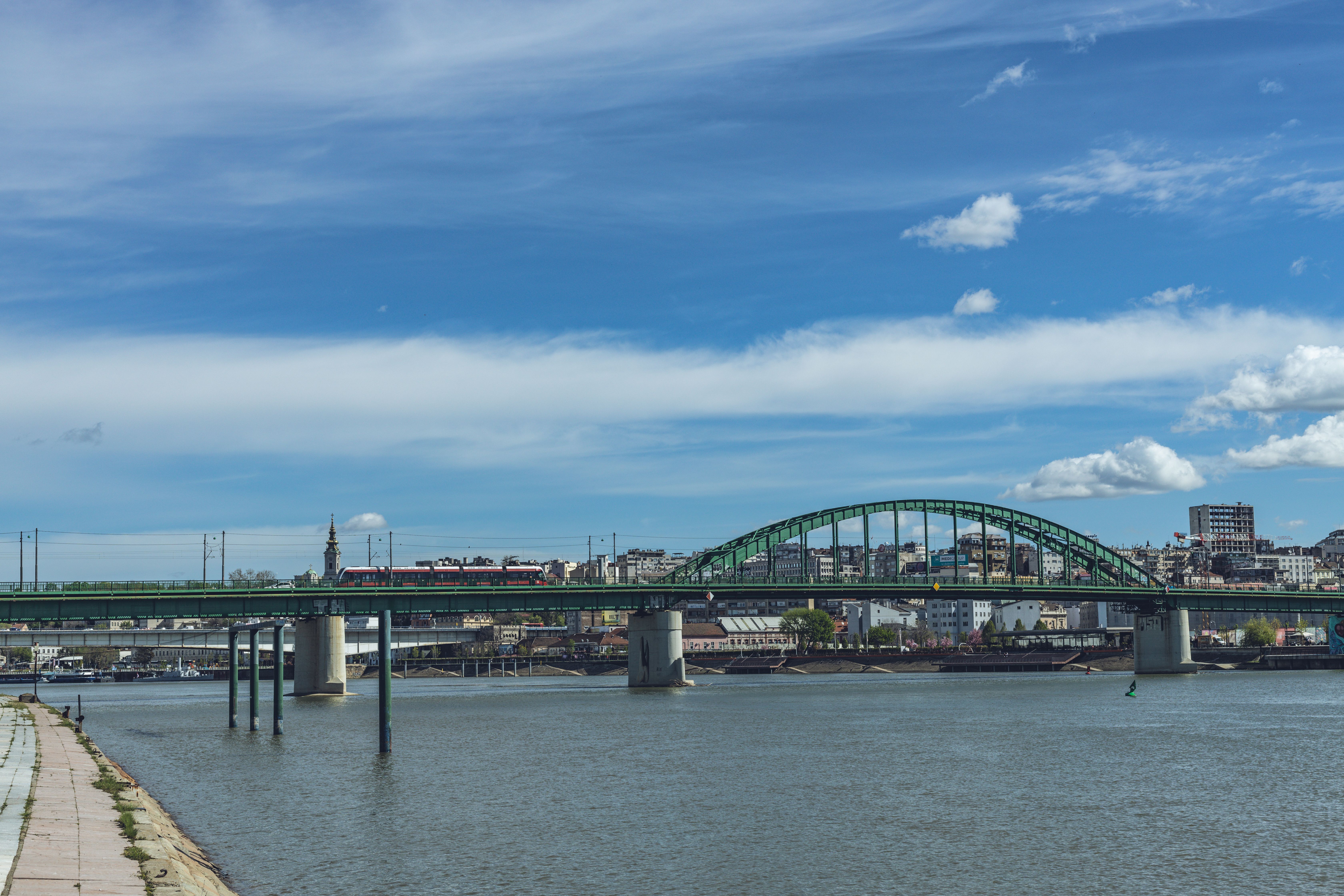 Train on Old Sava Bridge in Belgrade · Free Stock Photo