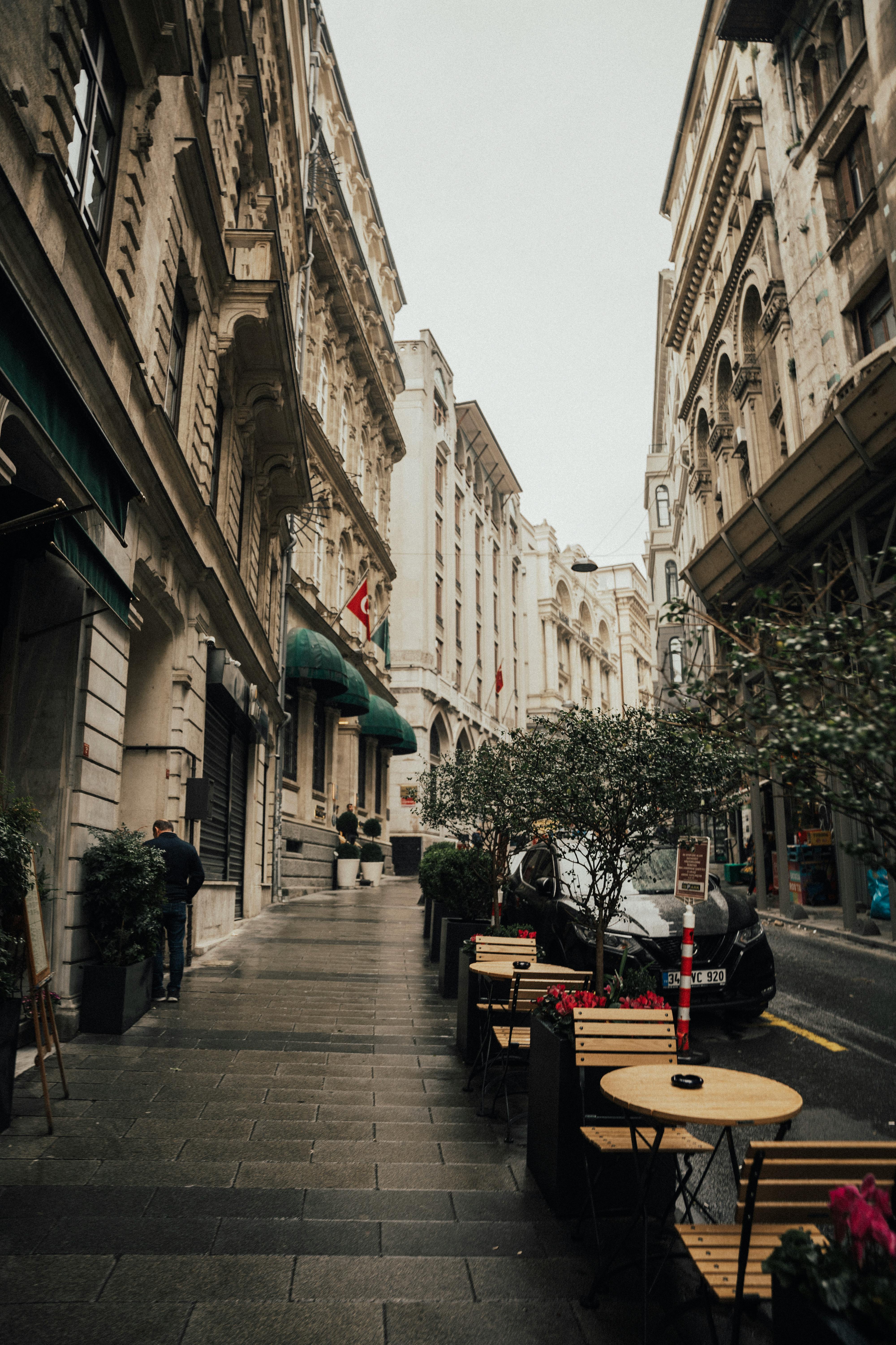 Sidewalk Cafe in a City Street · Free Stock Photo