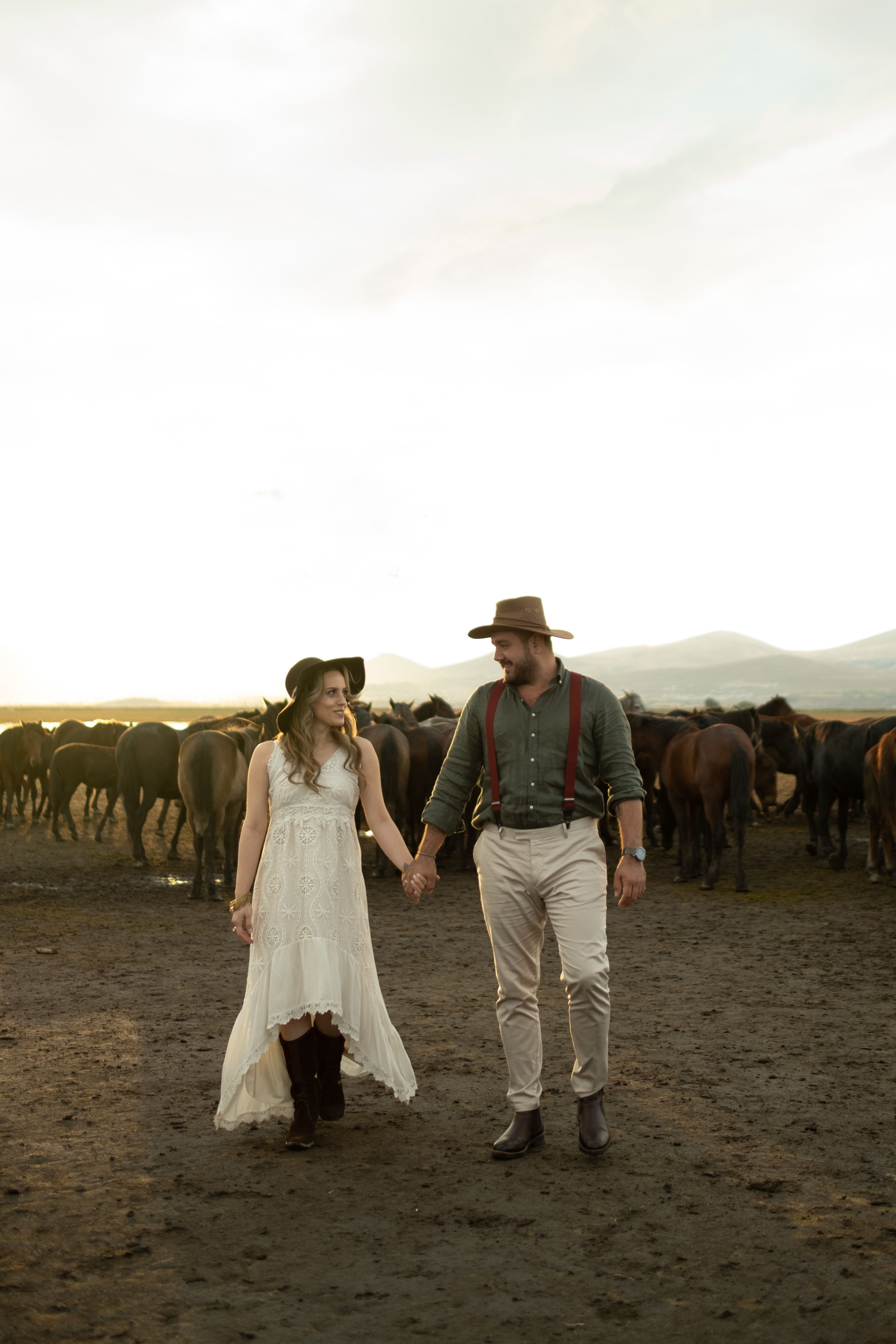 Man Woman Attraction Romance Hidden Under Cowboy Hats Photos, Download ...