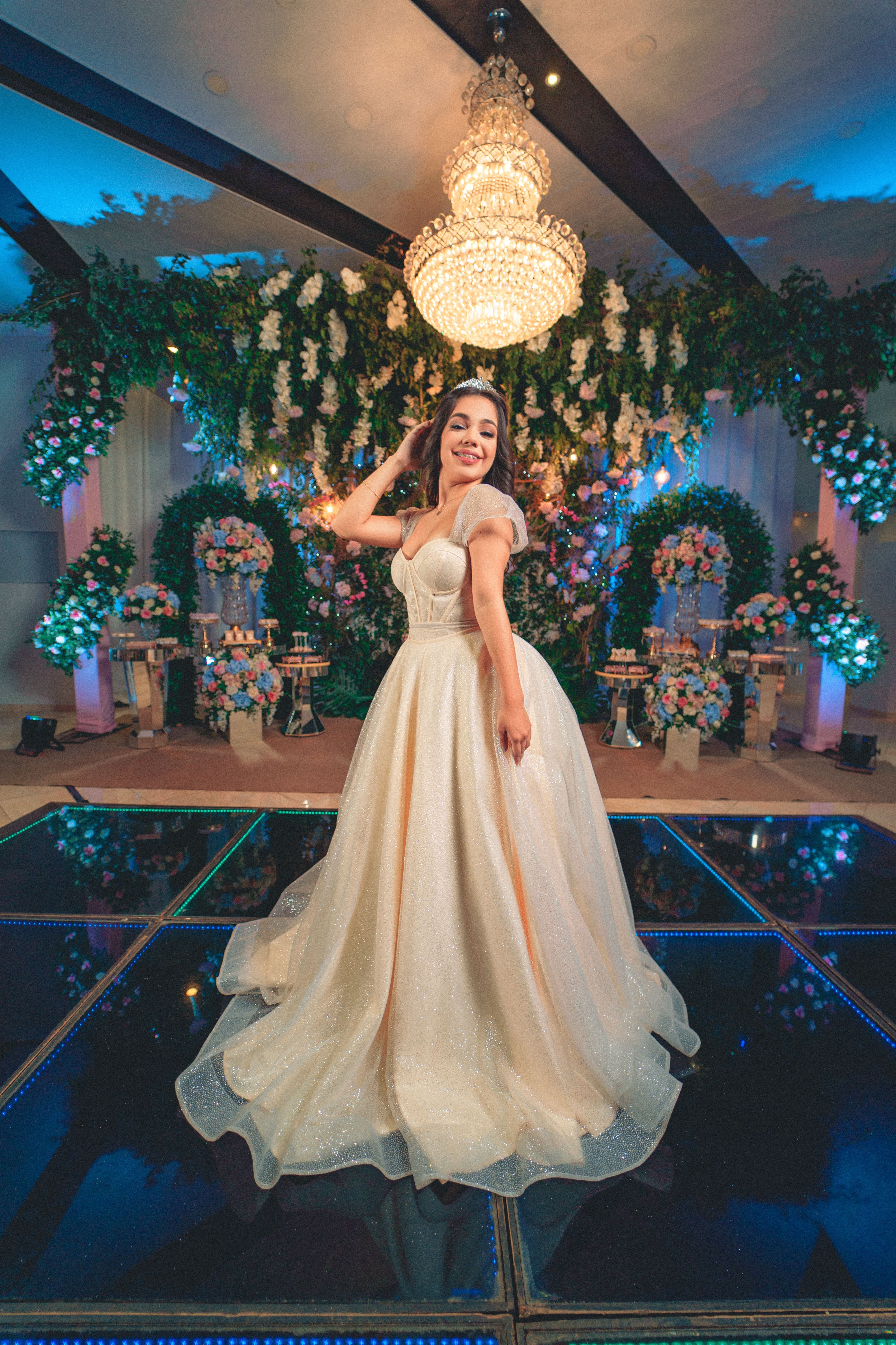 A Quinceañera Posing at her Birthday Party Reception · Free Stock Photo
