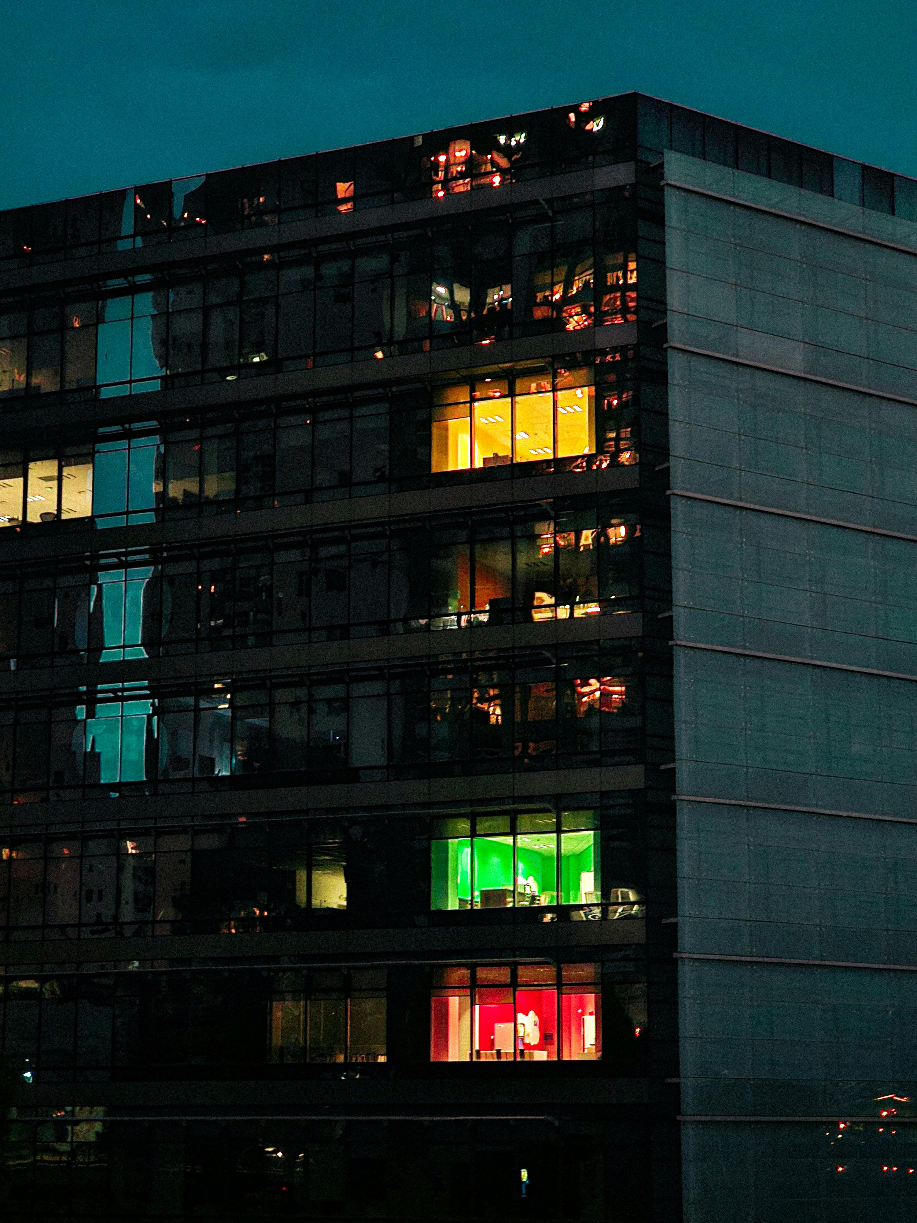 Lights in Building Windows · Free Stock Photo