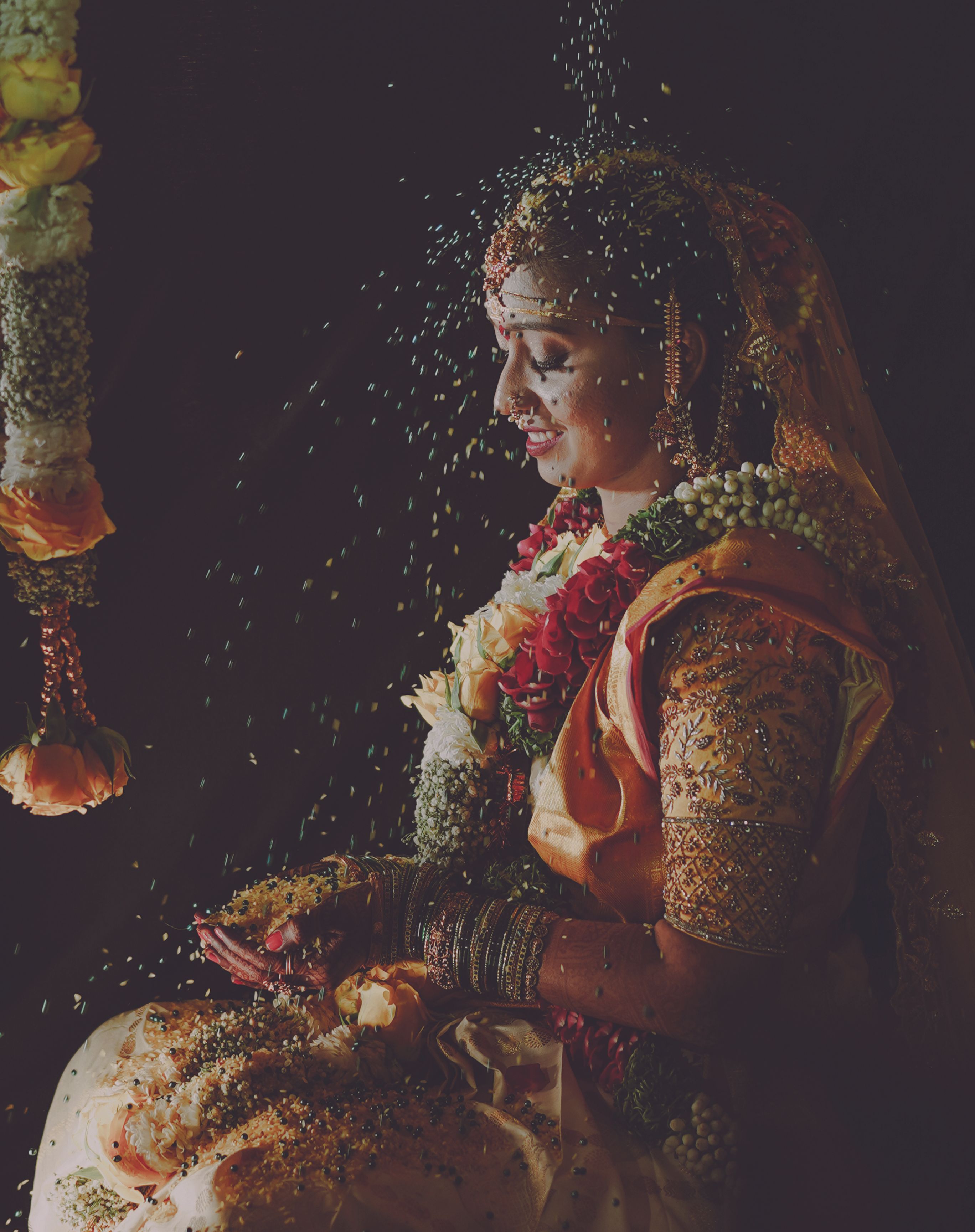 Woman in Traditional Clothing with Flowers Garlands · Free Stock Photo