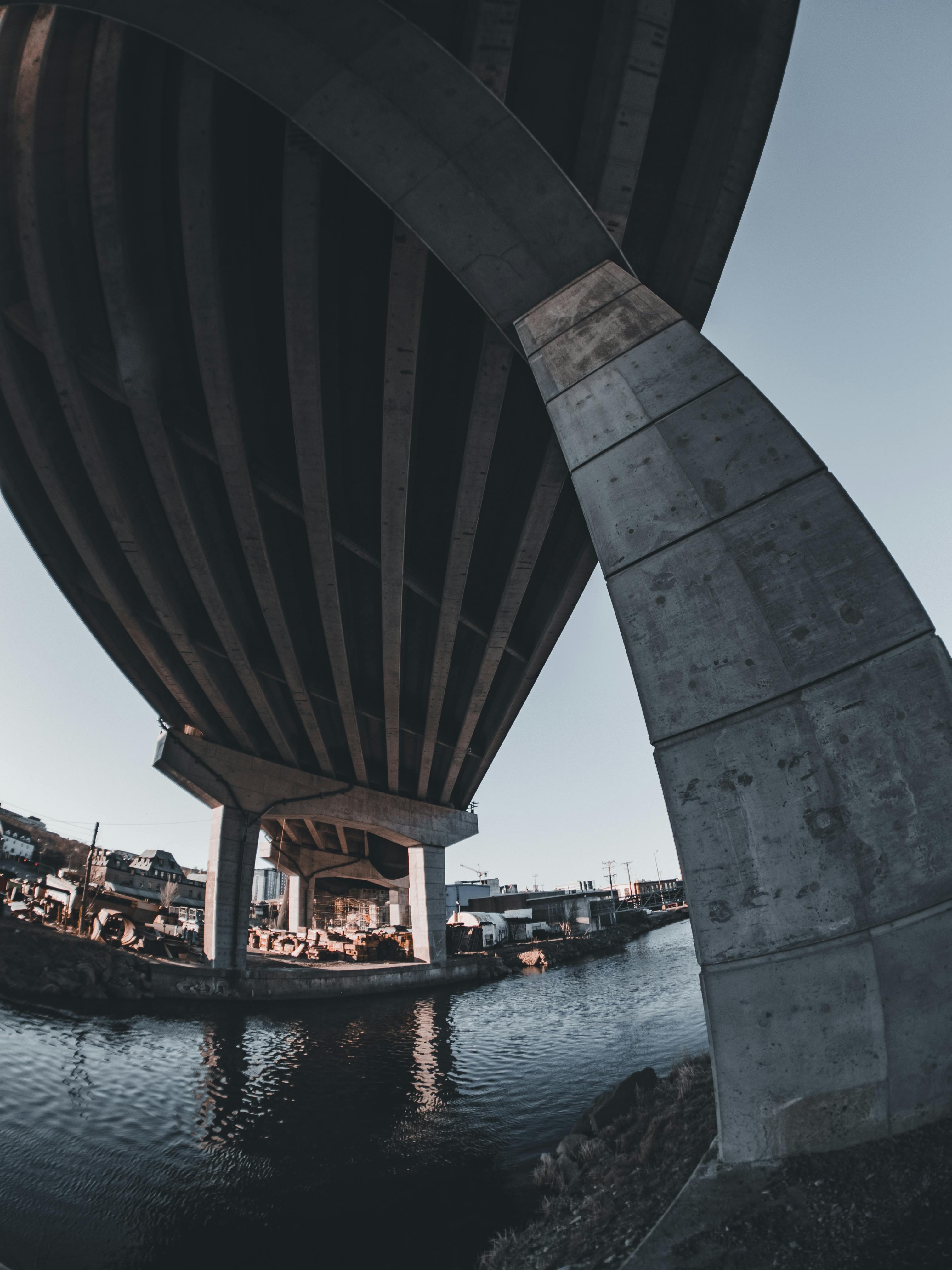 Pillar of Bridge on River · Free Stock Photo