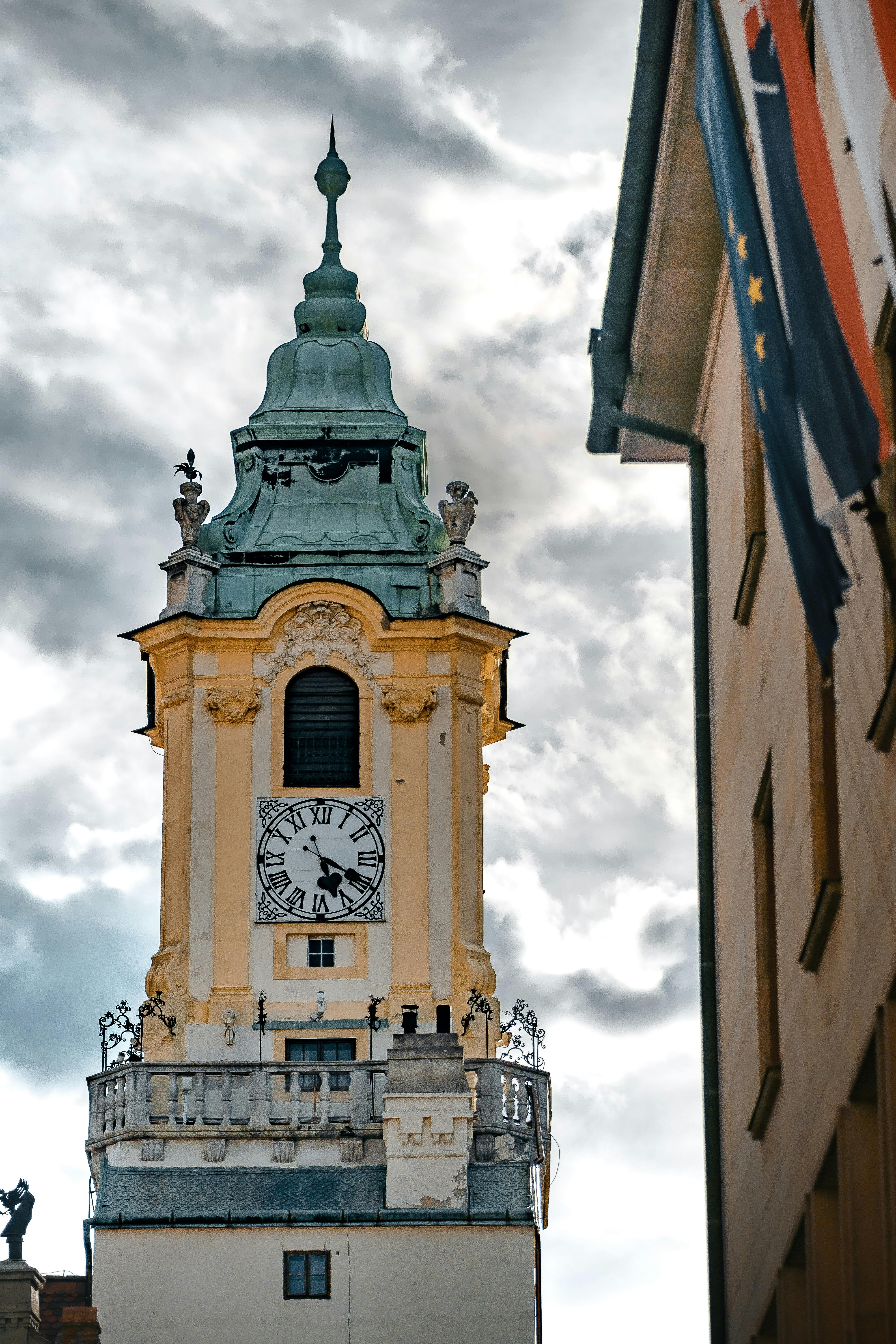 Clock Tower of a Church in the Old Town of Bratislava, Slovakia · Free ...