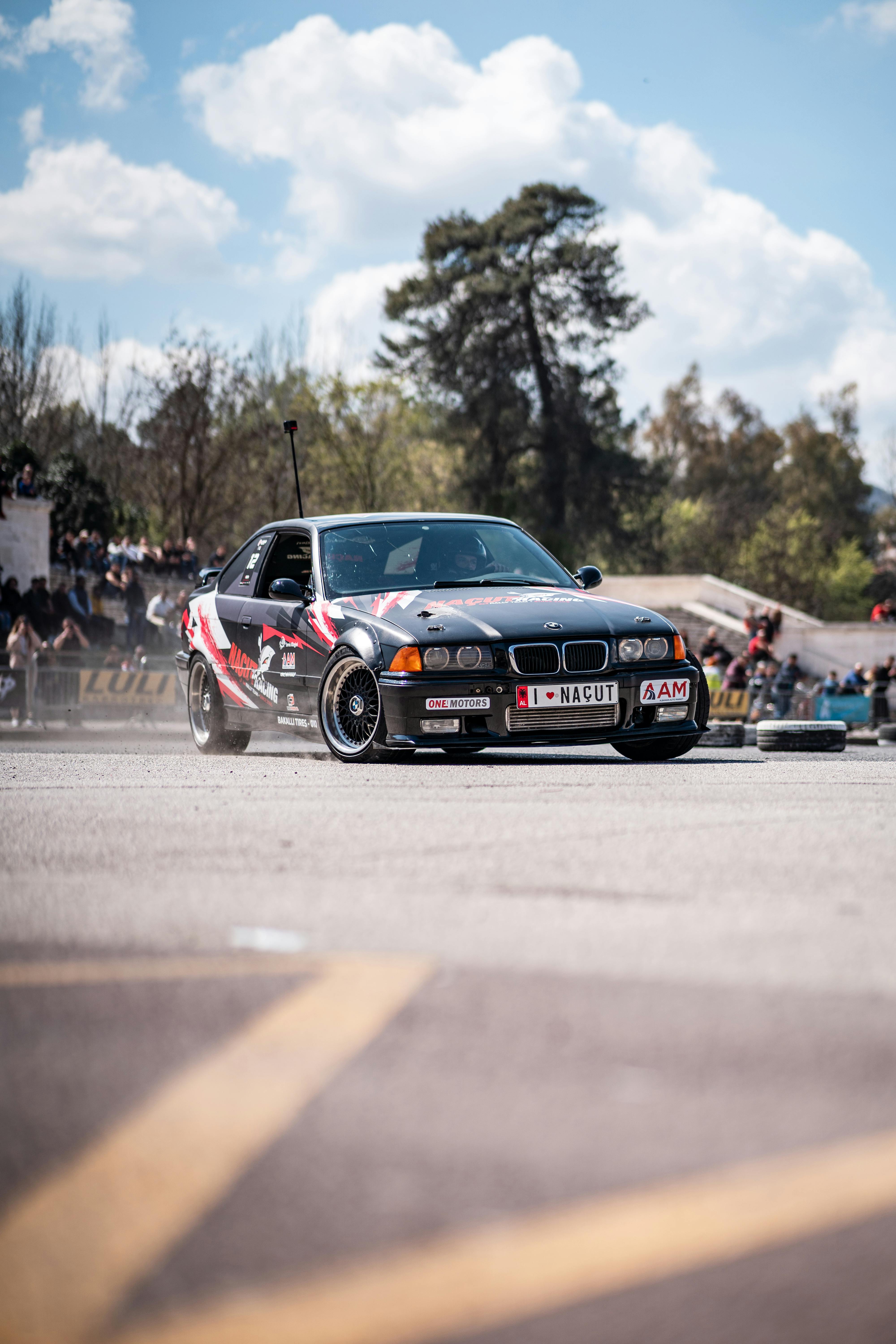 BMW E36 Drifting on the Track at Car Event · Free Stock Photo