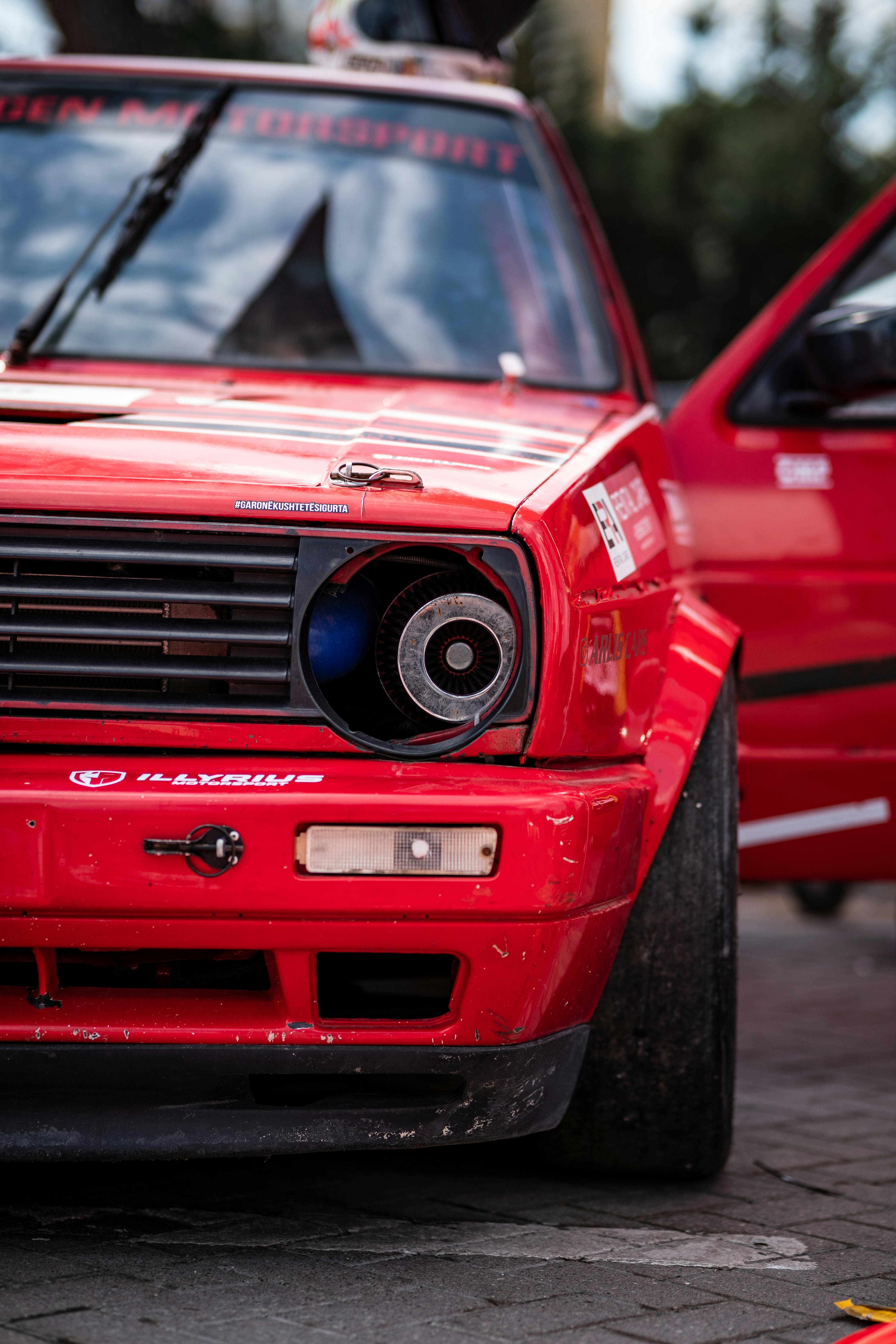 A Red Volkswagen Golf II at a Drifting Event · Free Stock Photo