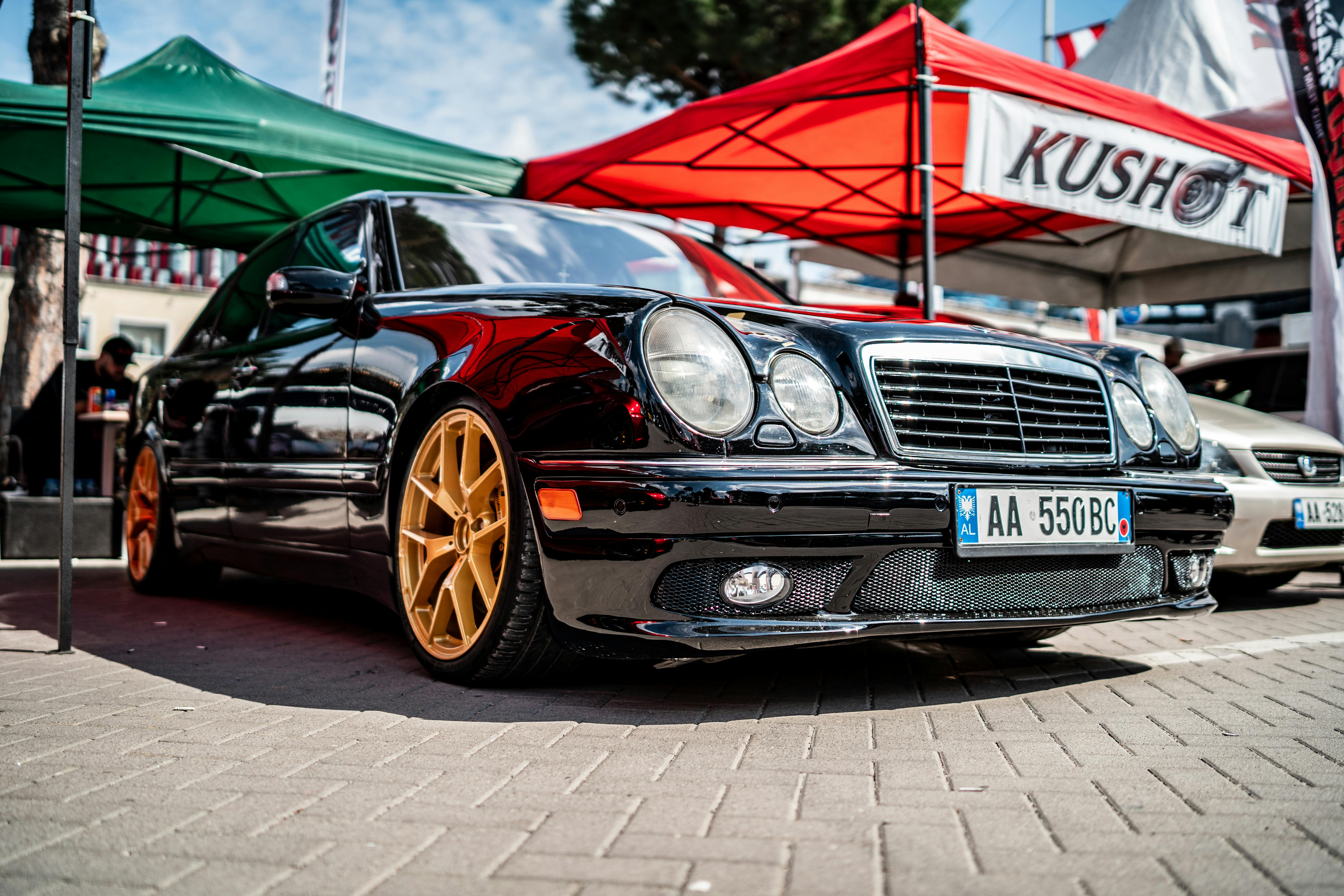 Black Mercedes W210 at a Car Show · Free Stock Photo