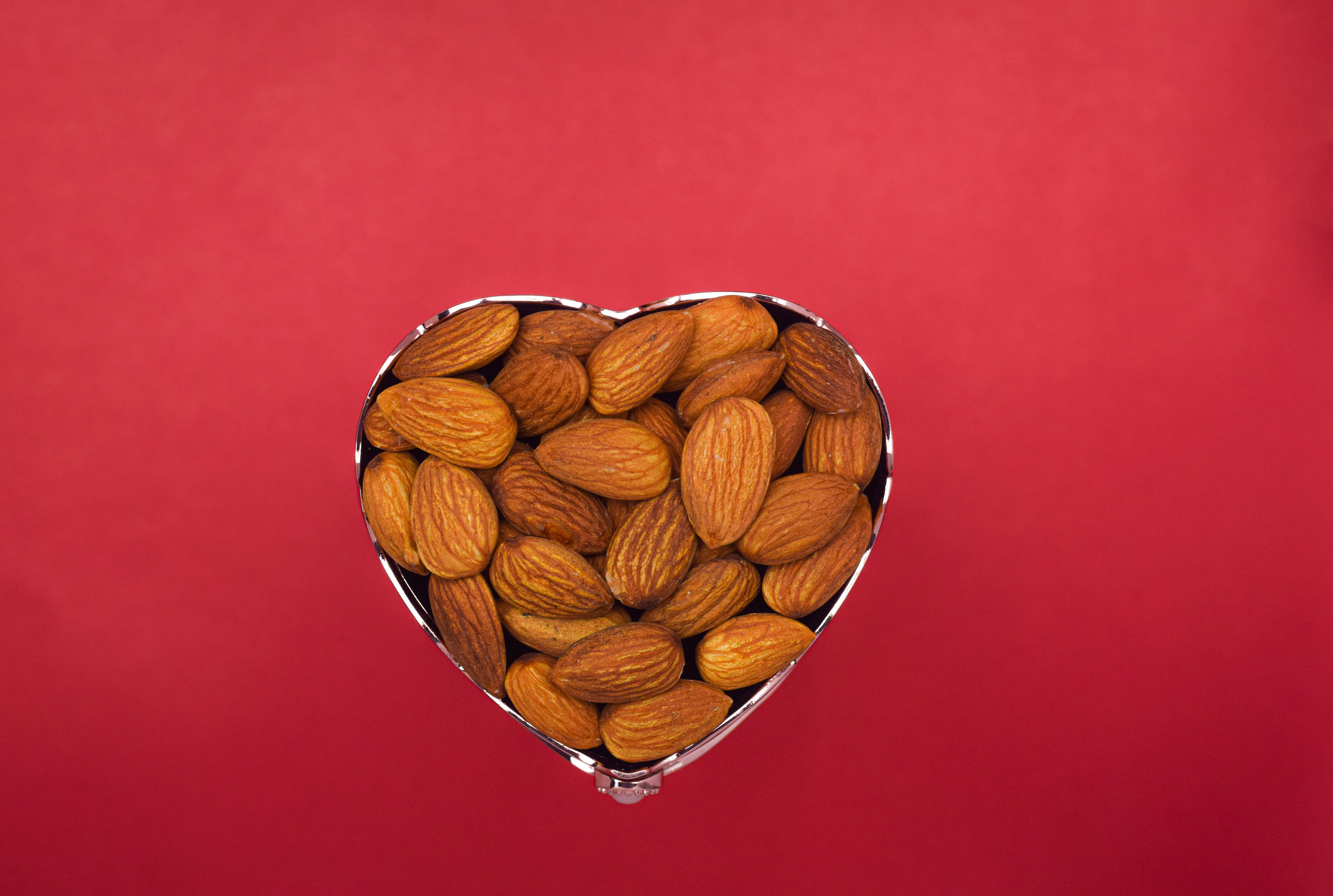 Almonds in a Heart-Shaped Box · Free Stock Photo