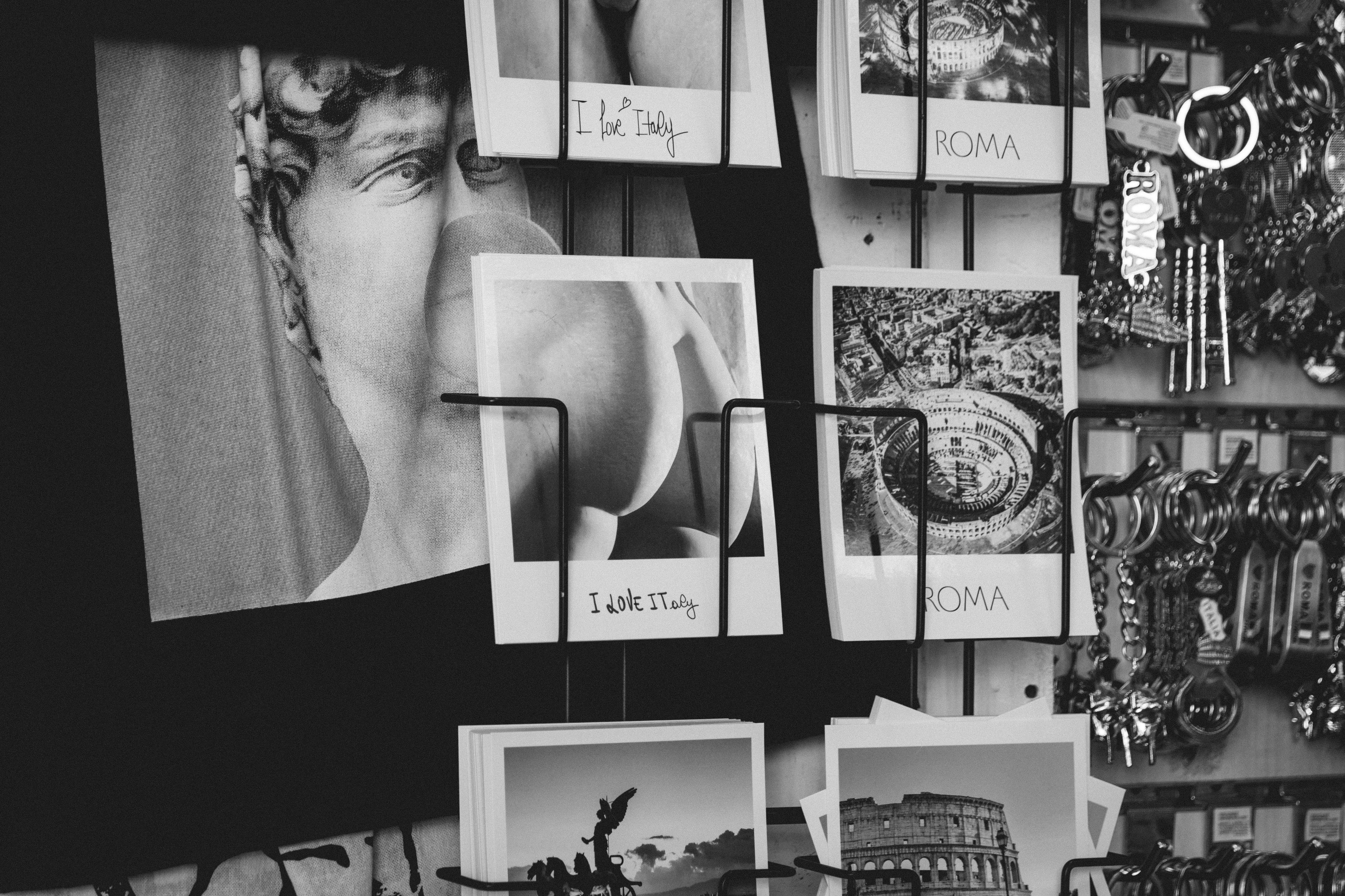 Vintage Photos on the Wall in Black and White · Free Stock Photo