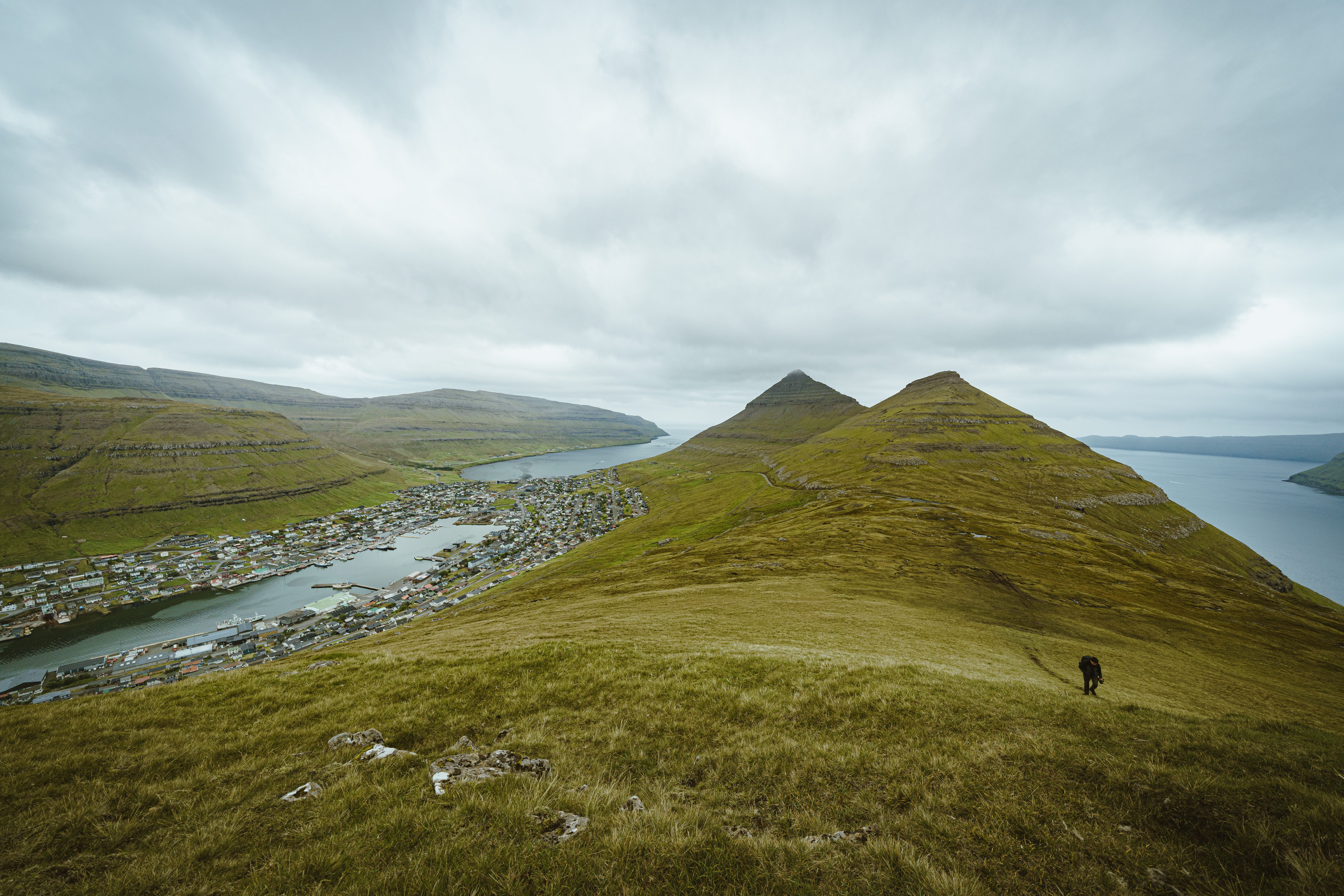 Overcast over Green Hills · Free Stock Photo