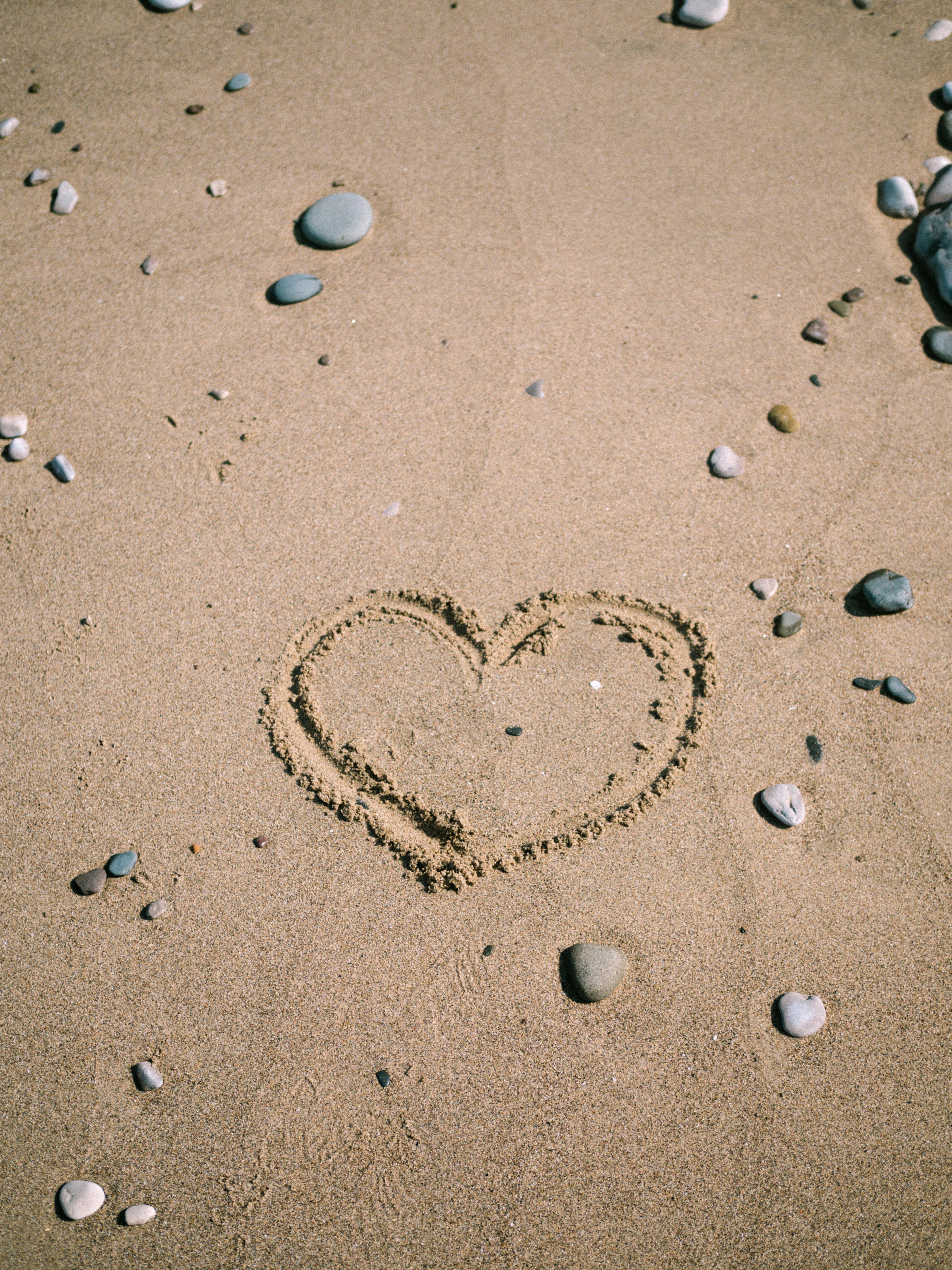 Heart Shape on Sand · Free Stock Photo
