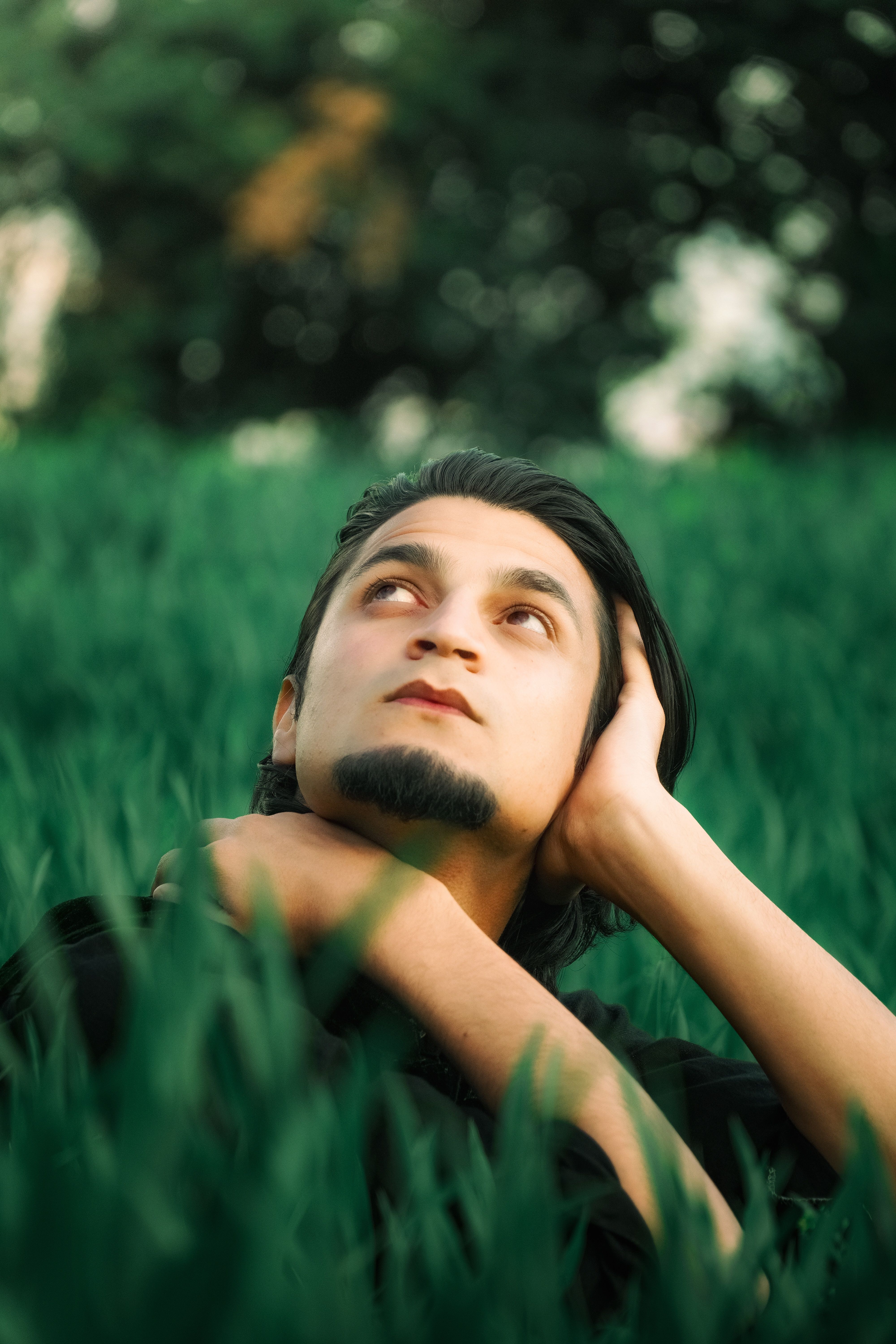 Man Face among Grasses · Free Stock Photo
