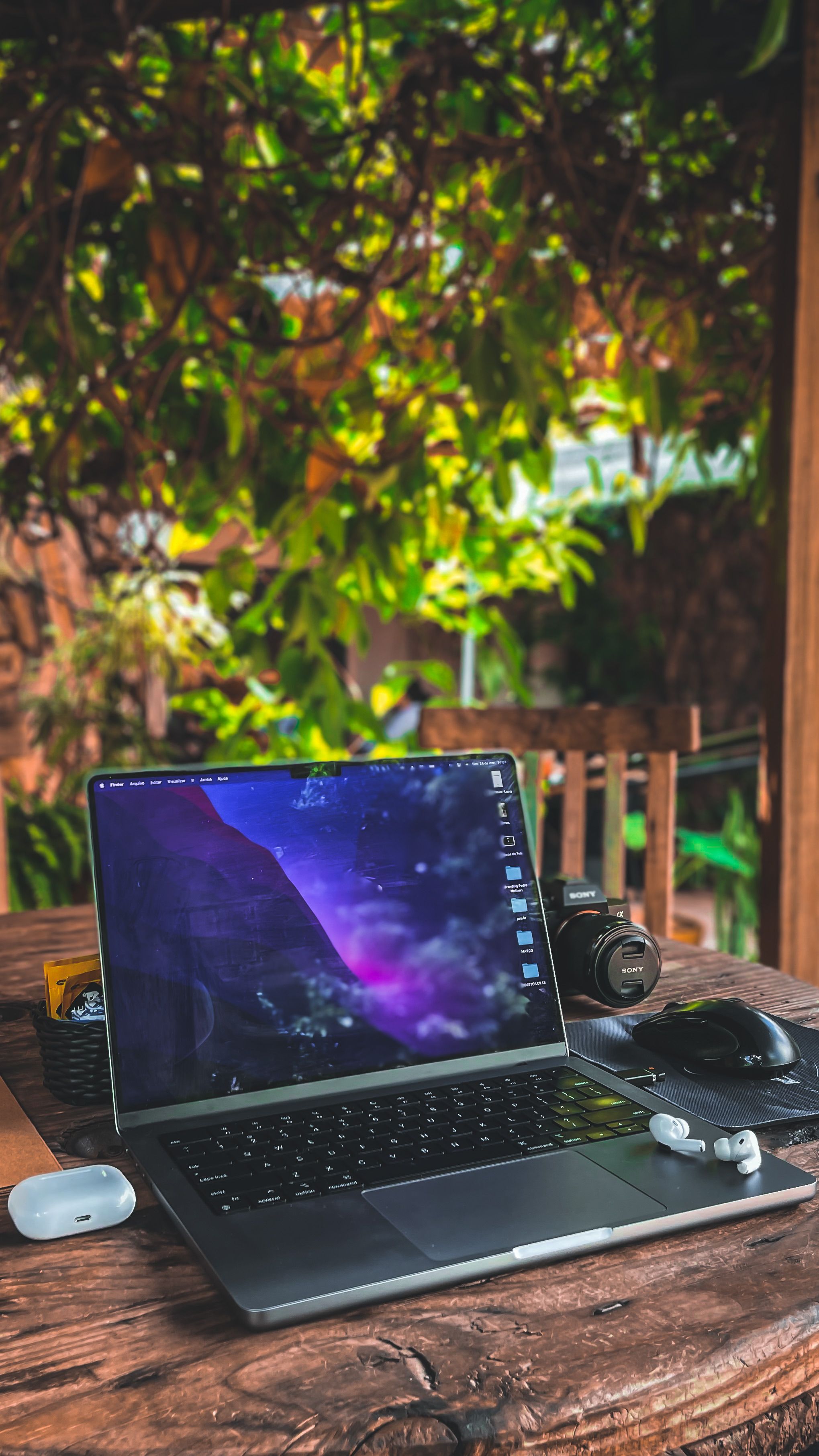 White laptop on a green meadow · Free Stock Photo