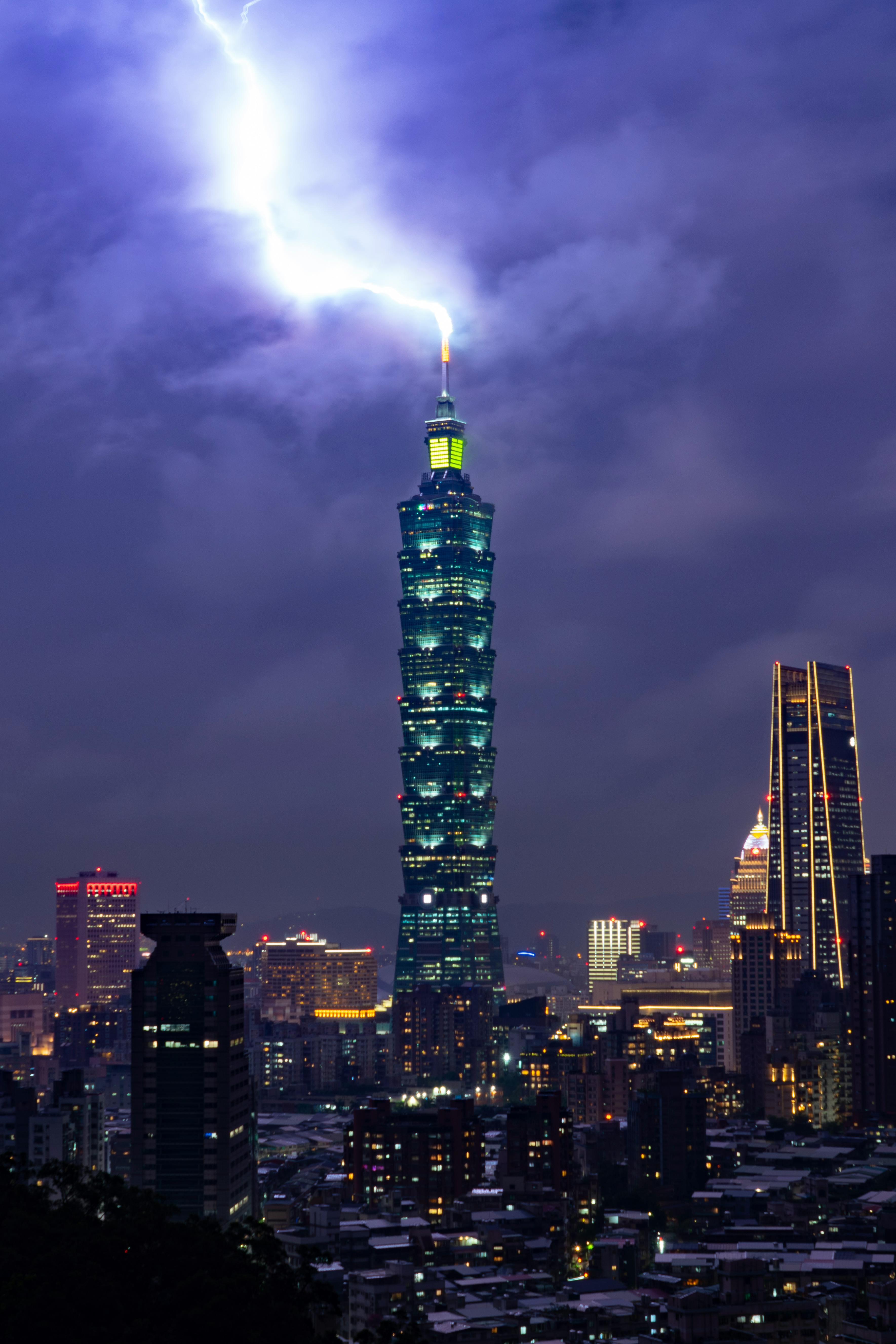 Lightning Hitting Skyscraper · Free Stock Photo
