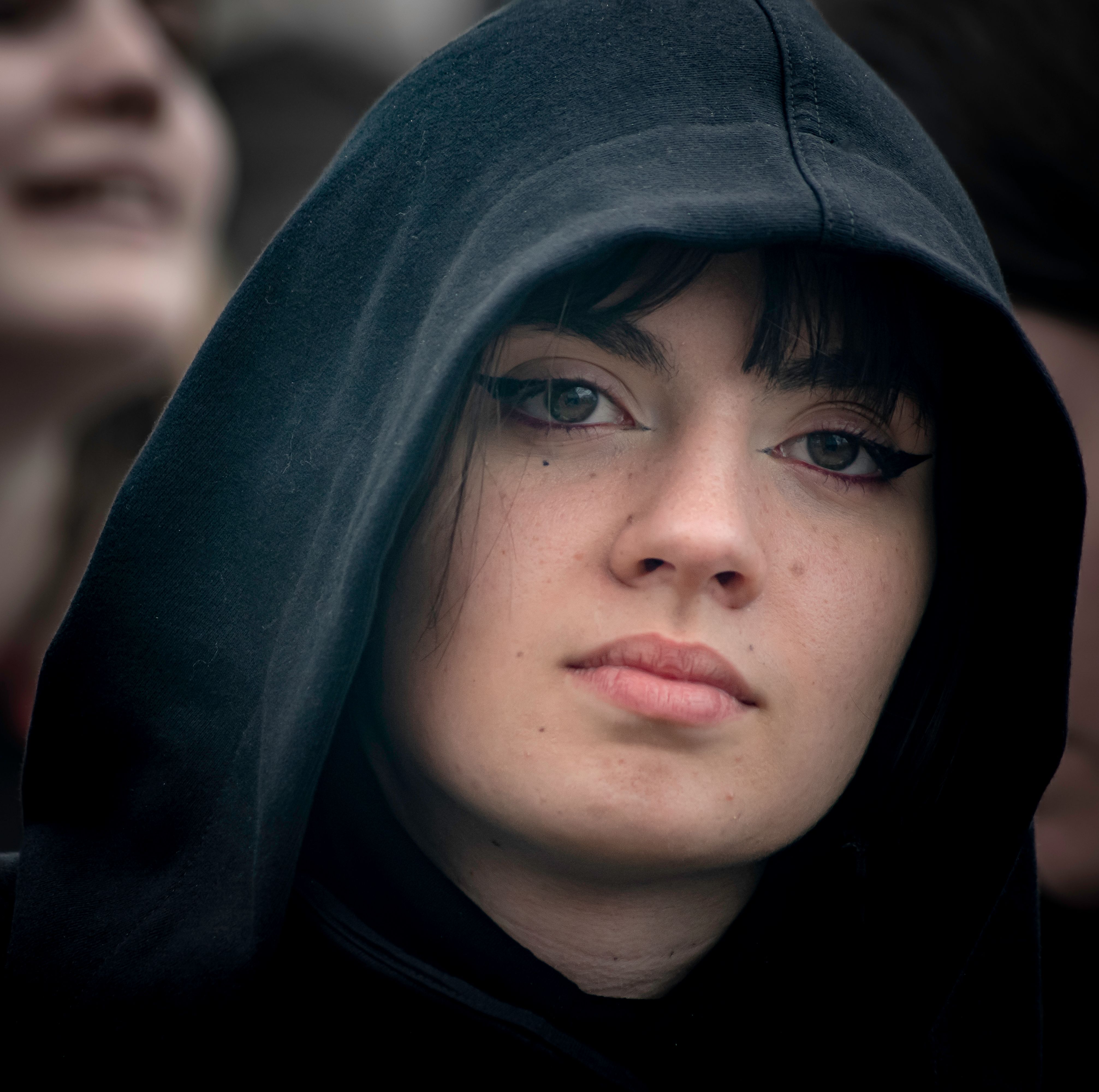 Woman Face in Hood · Free Stock Photo