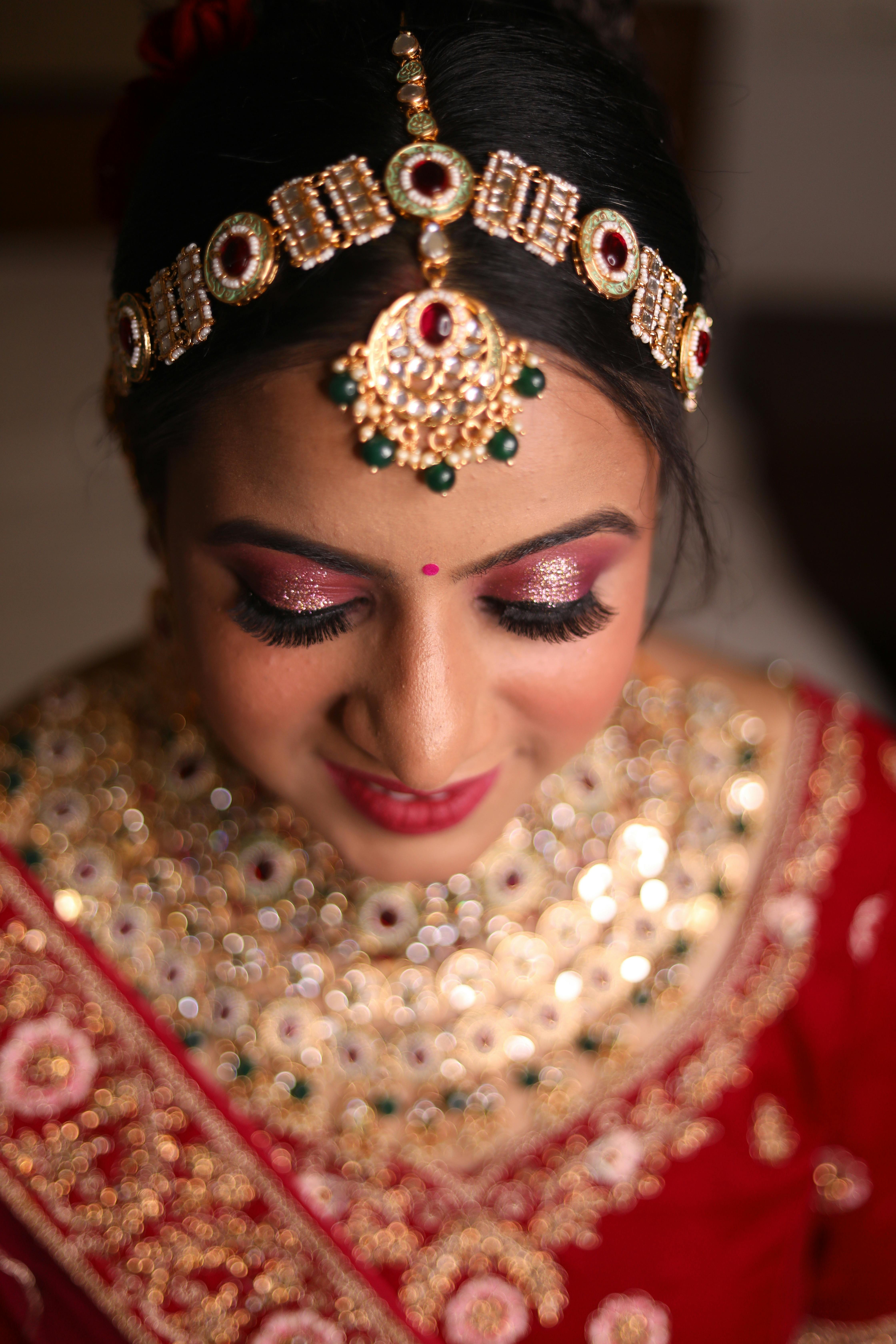 Smiling Indian Bride Wearing Traditional Wedding Outfit · Free Stock Photo