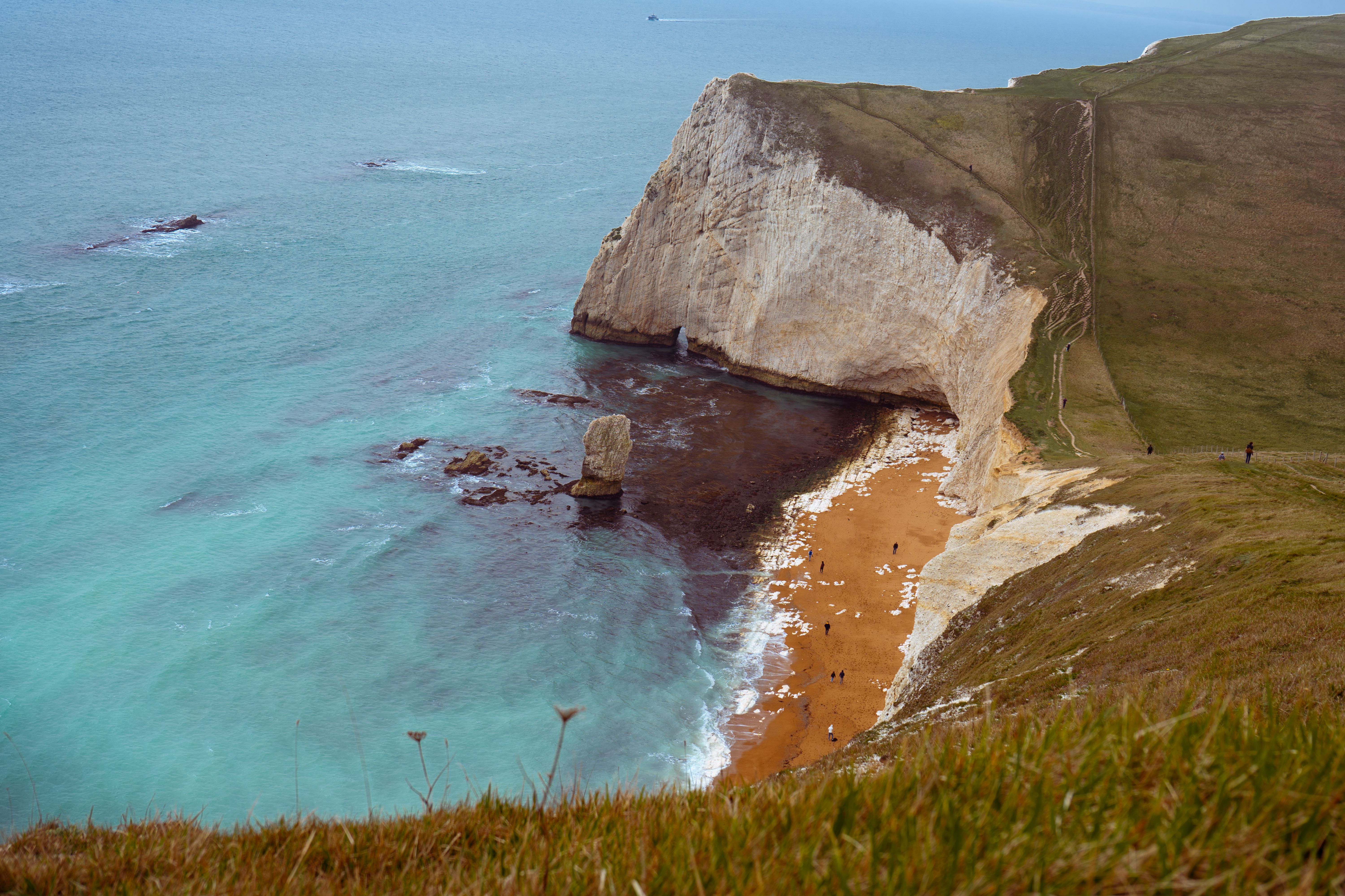 High Angle View of Cliff and Sea · Free Stock Photo