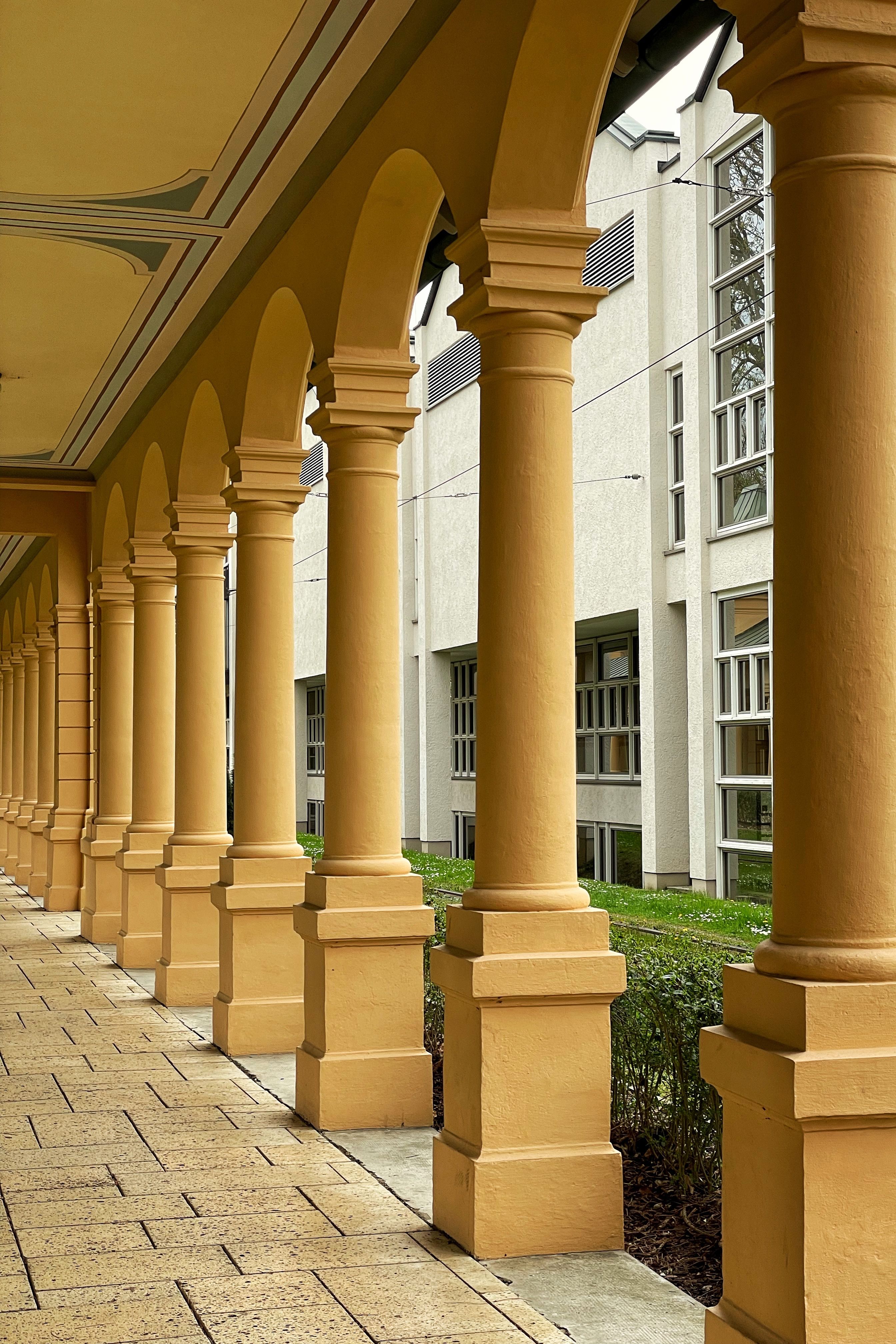 Urban Yellow Colonnade · Free Stock Photo