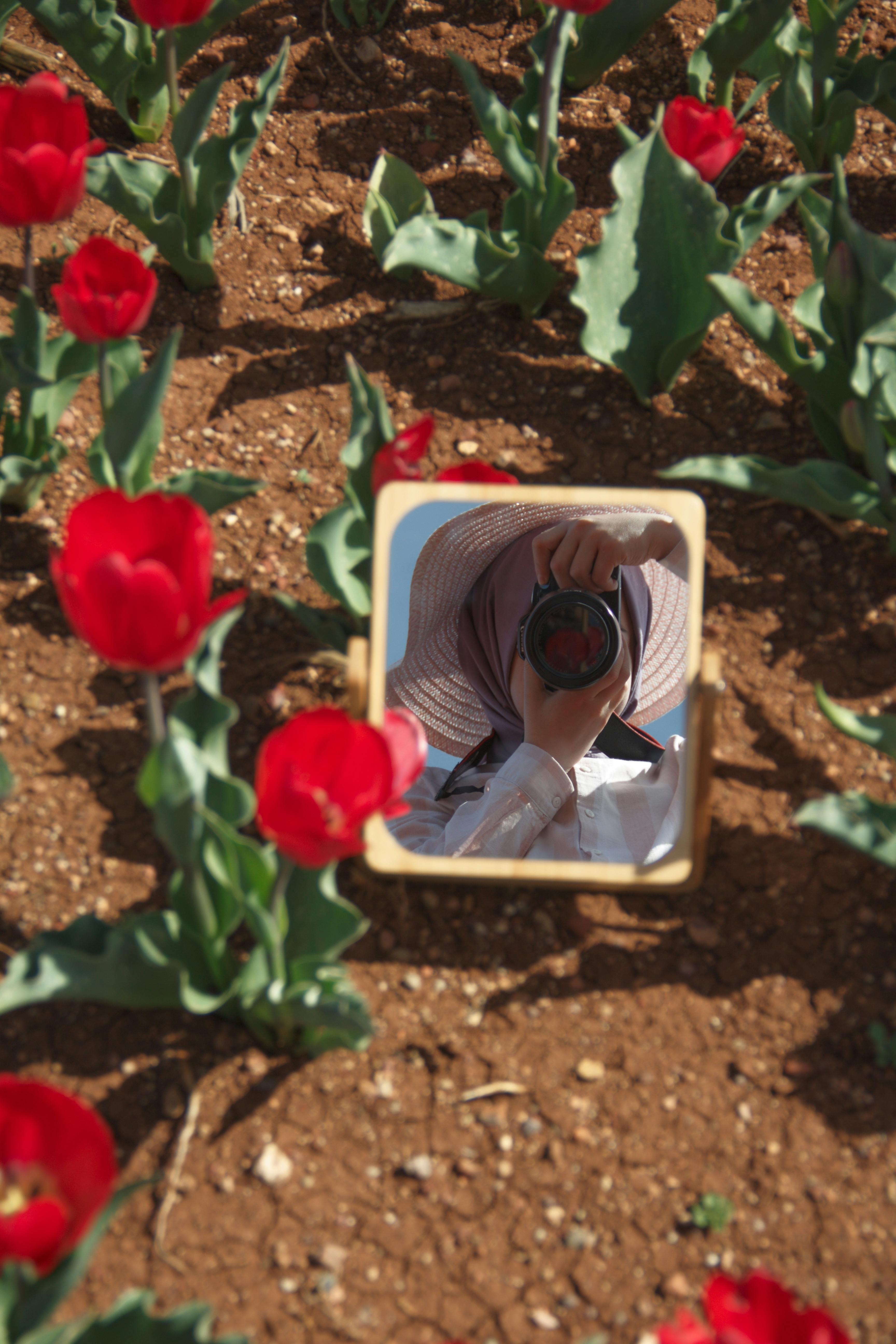Woman with Camera in Mirror · Free Stock Photo