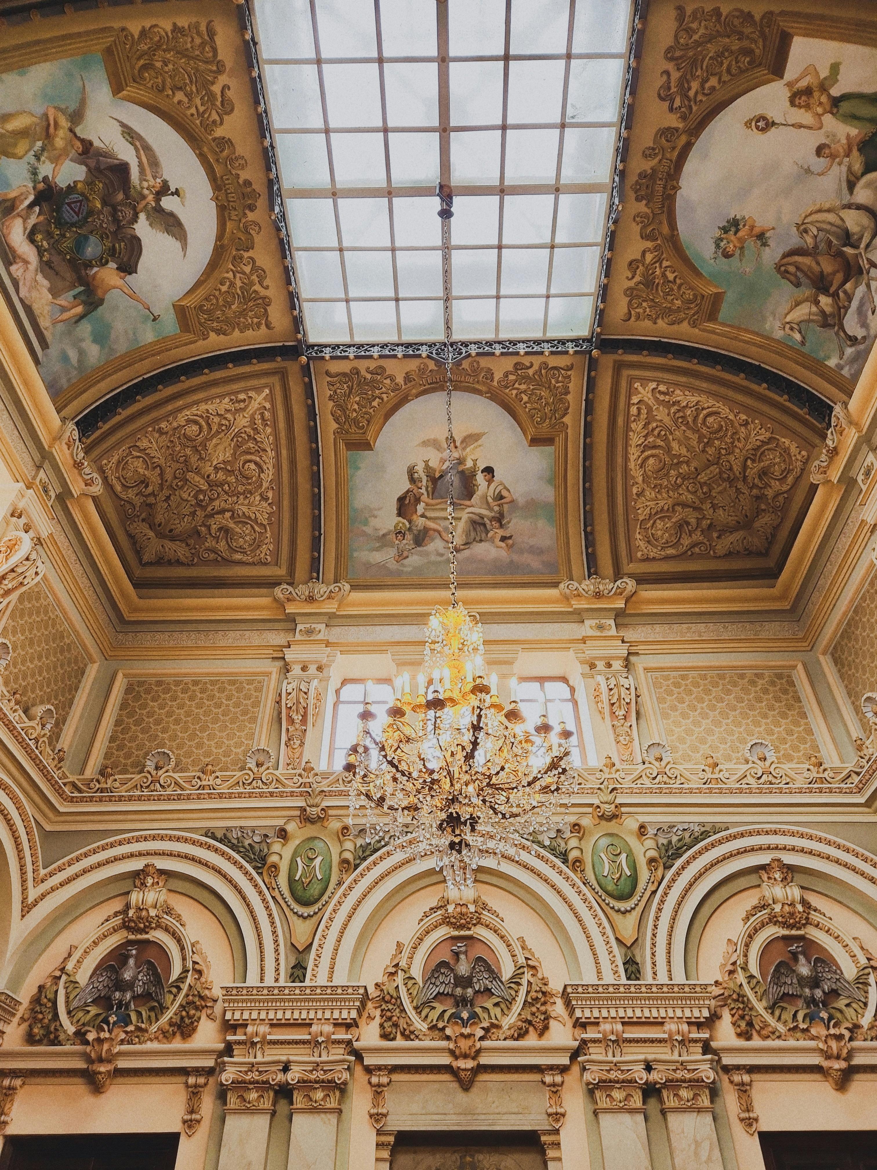 Ornate Ceiling in Palacio da Liberdade · Free Stock Photo
