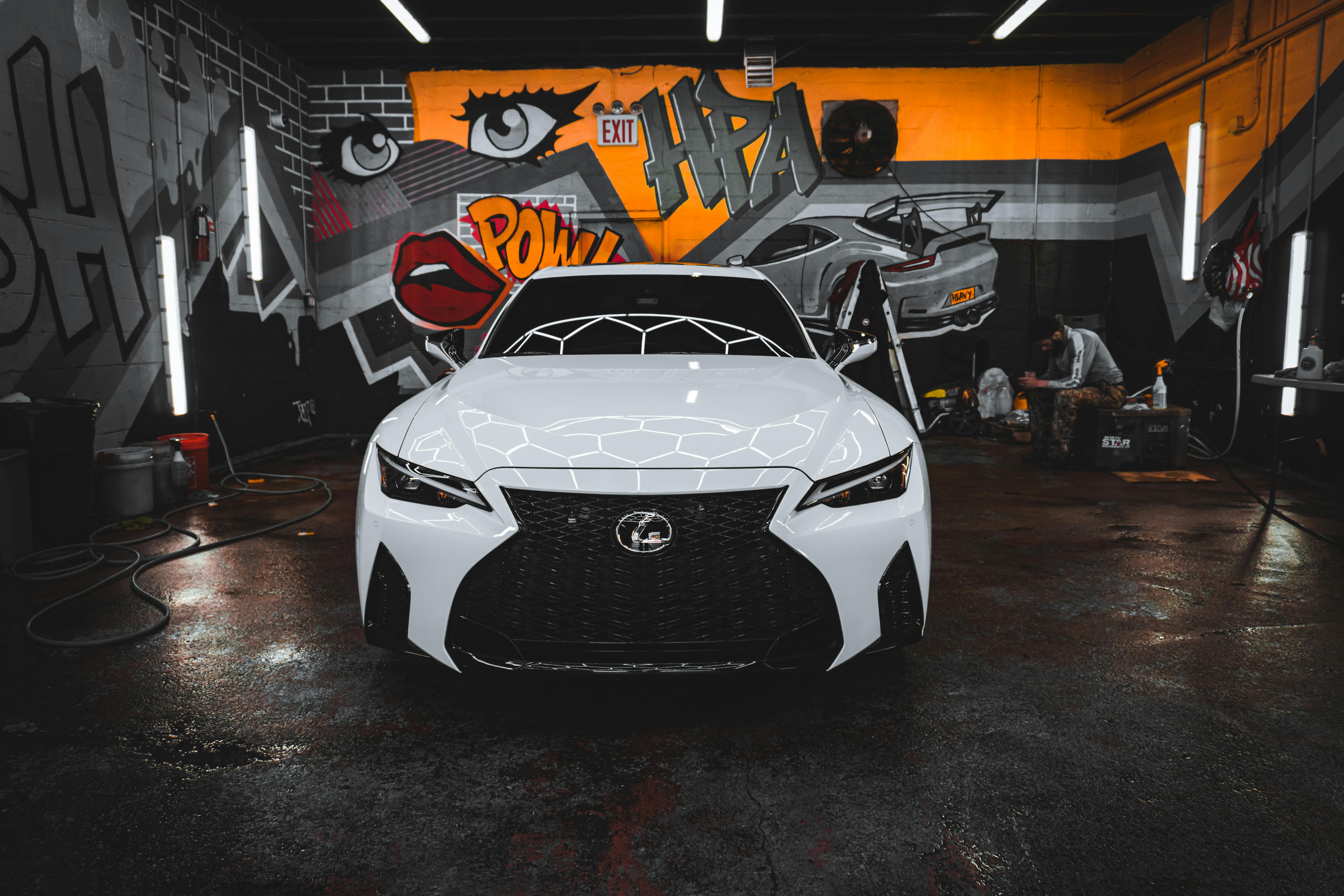 White Lexus IS in Garage · Free Stock Photo