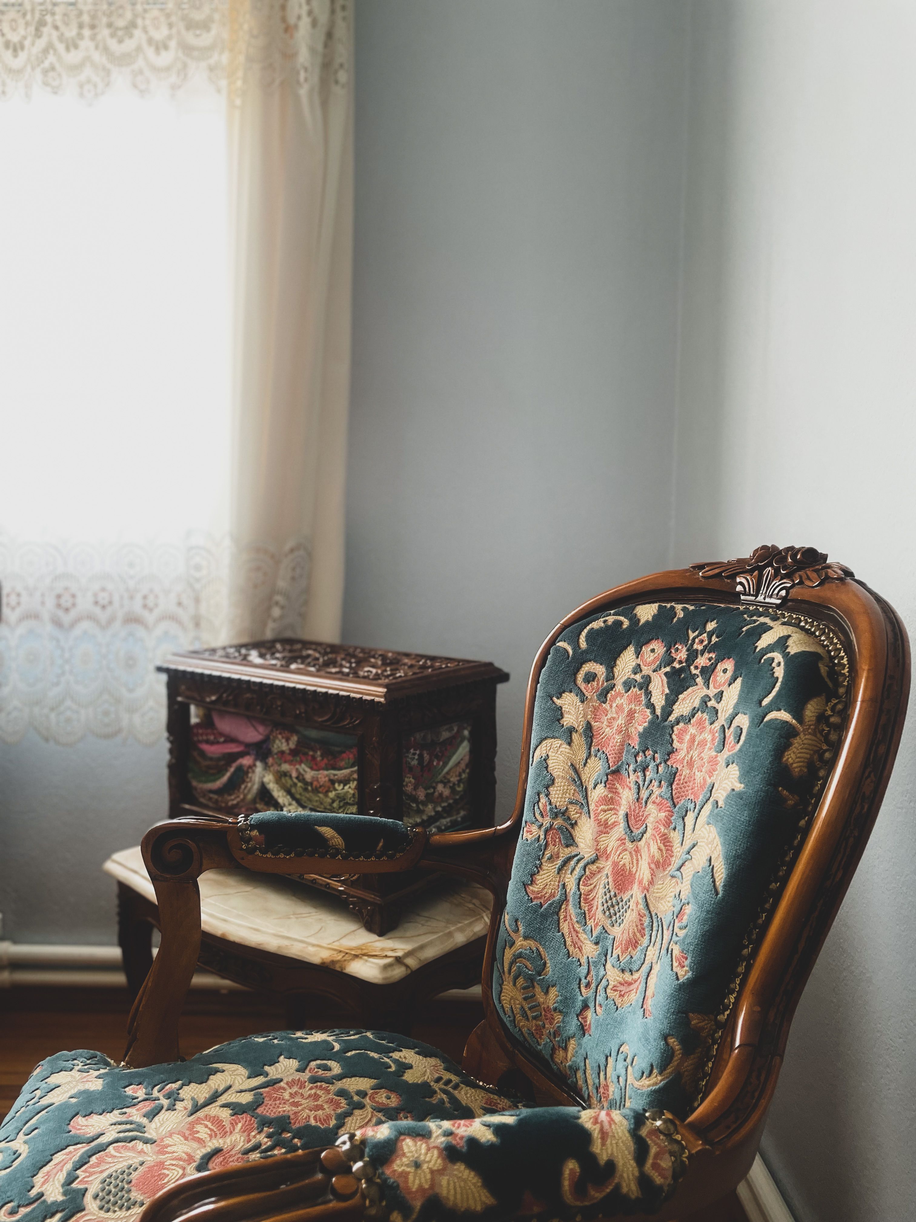Two Assorted-color Padded Chairs Near Side Table · Free Stock Photo