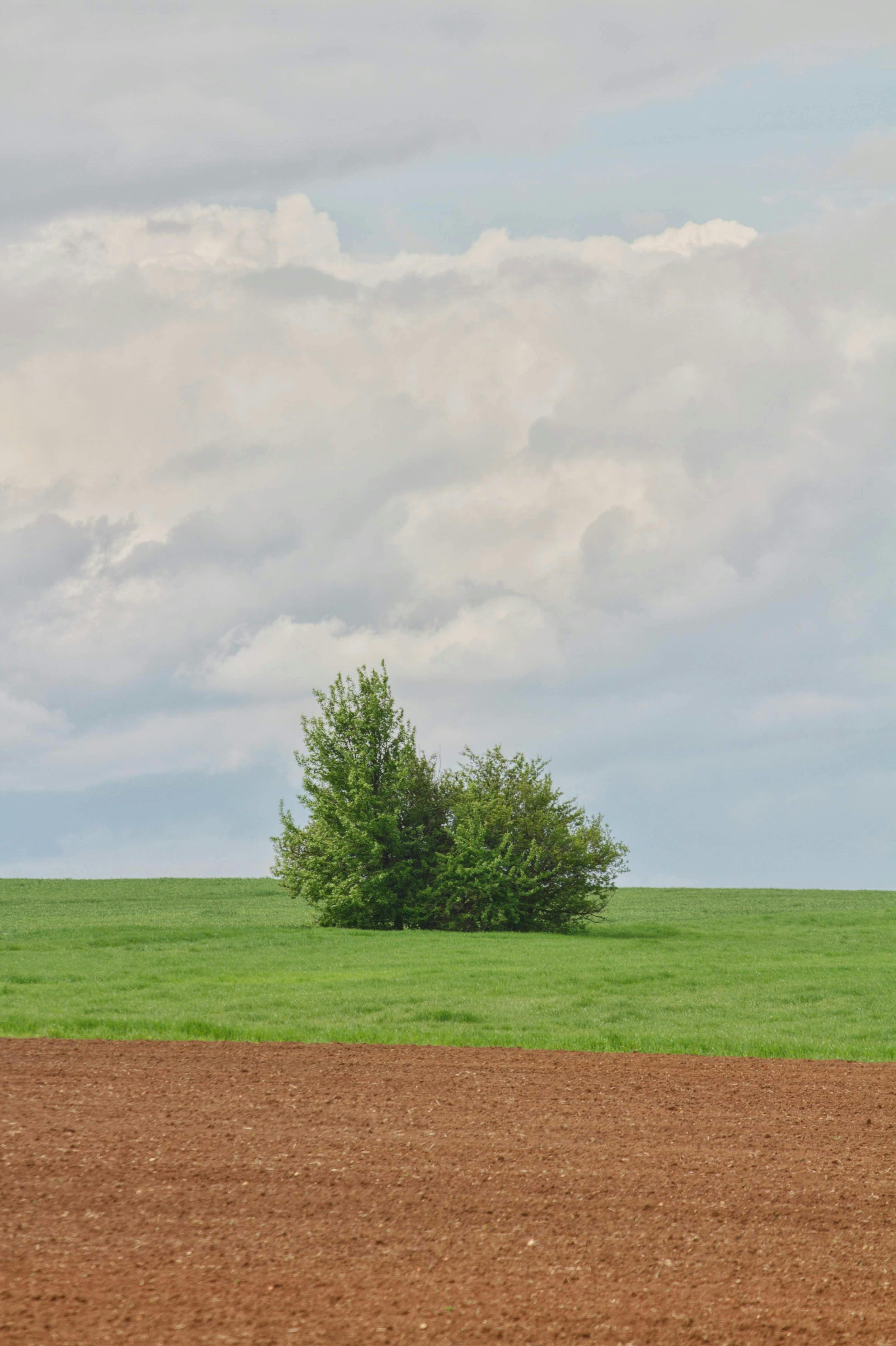 Overcast over River and Fields in Countryside · Free Stock Photo